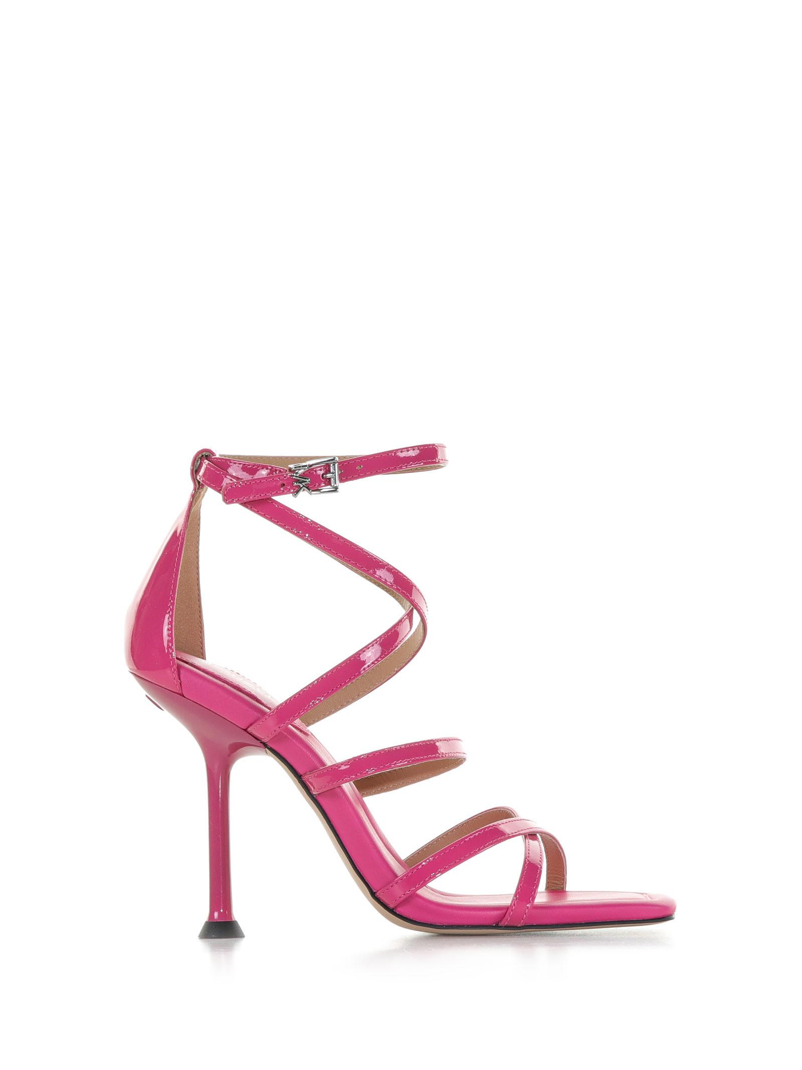 Michael Kors Imani Sandal In Patent Leather In Pink Lyst