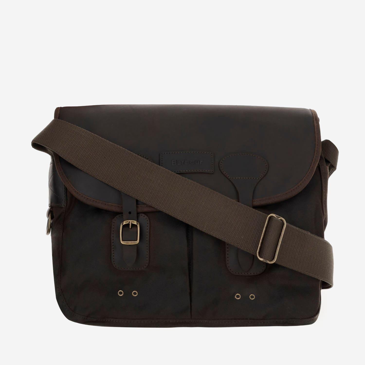 Barbour Waxed Cotton Leather Shoulder Bag in Black for Men | Lyst