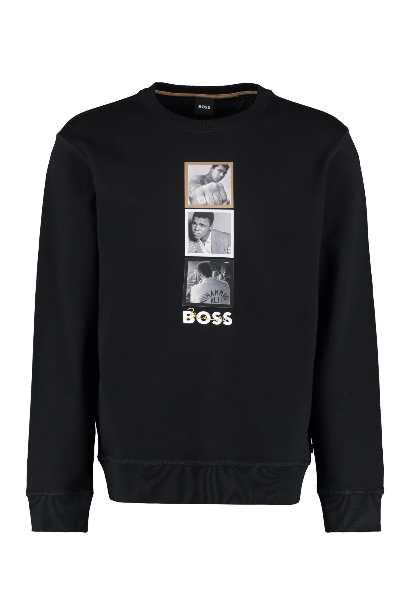 BOSS X Muhammad Ali - Printed Cotton Sweatshirt in Black for Men | Lyst