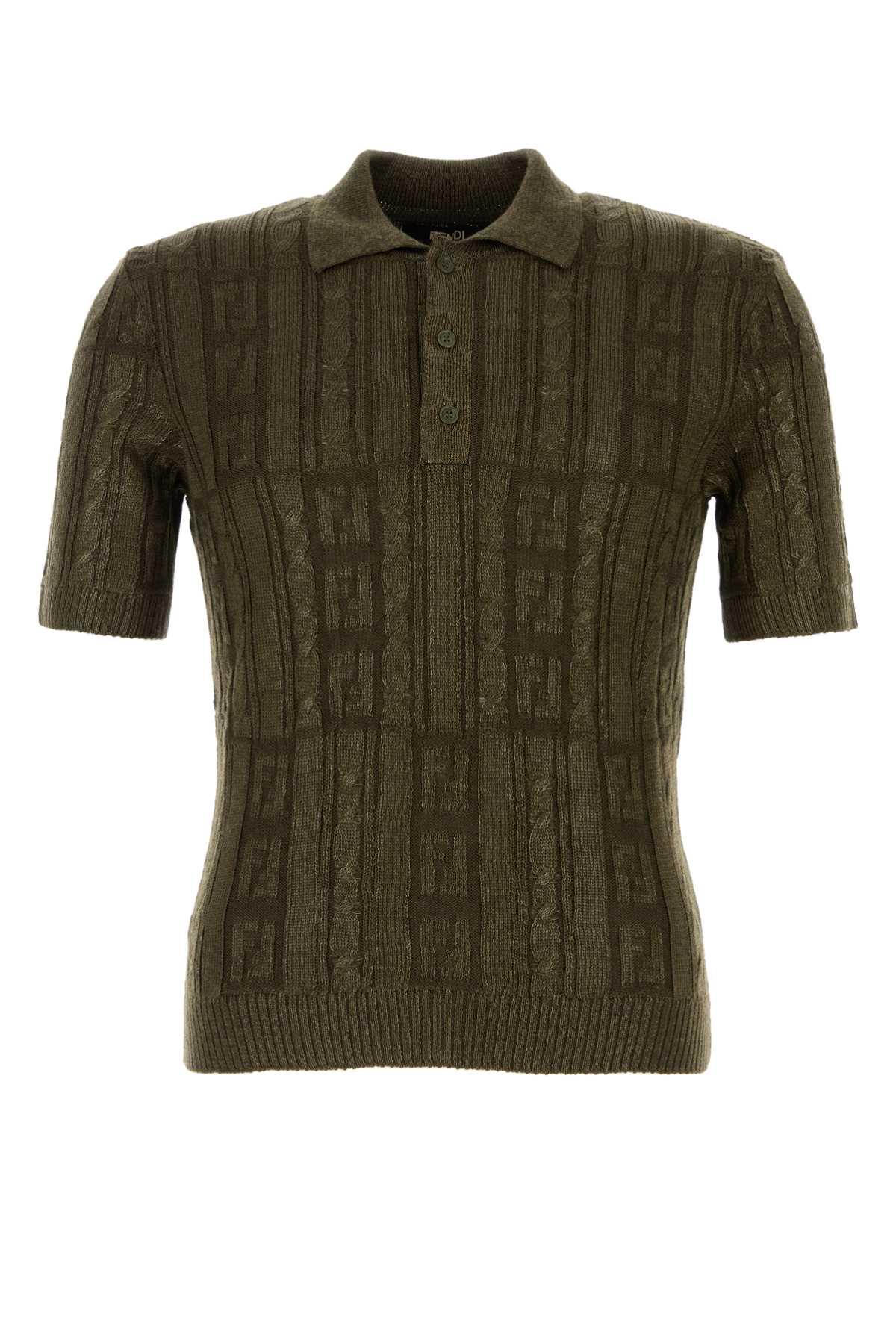 Fendi Knit Polo in Green for Men | Lyst