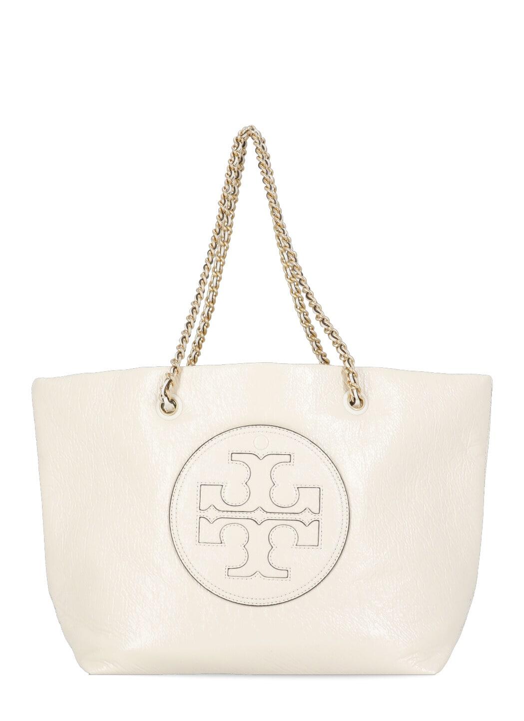 Tory Burch Cotton Crinkle Tote Bag in Natural | Lyst