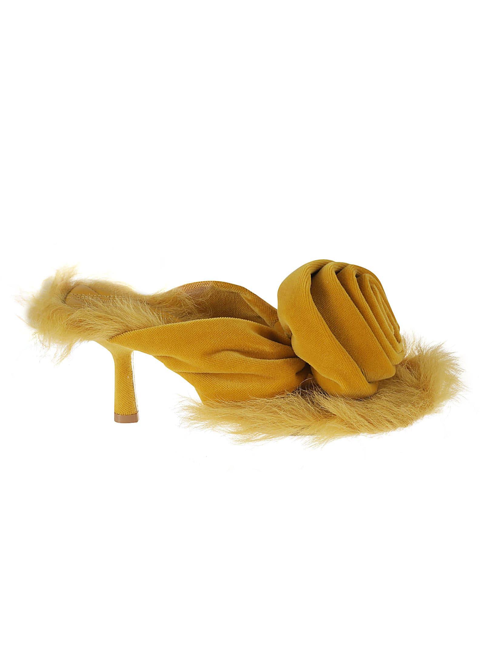 Burberry Fabric Sandals in Yellow Lyst