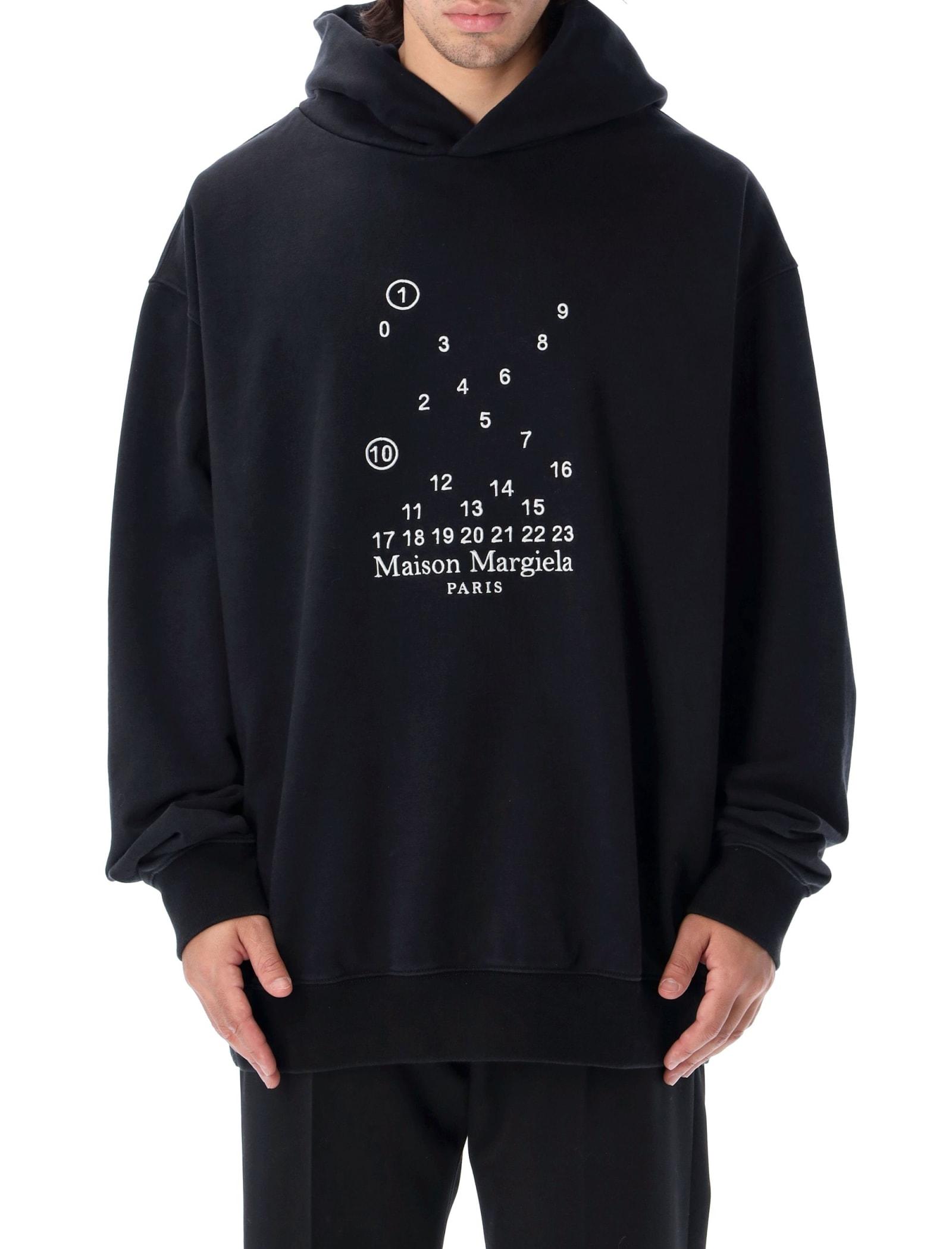 Maison Margiela Fleece Hoodie Numbers in Black (Blue) for Men | Lyst