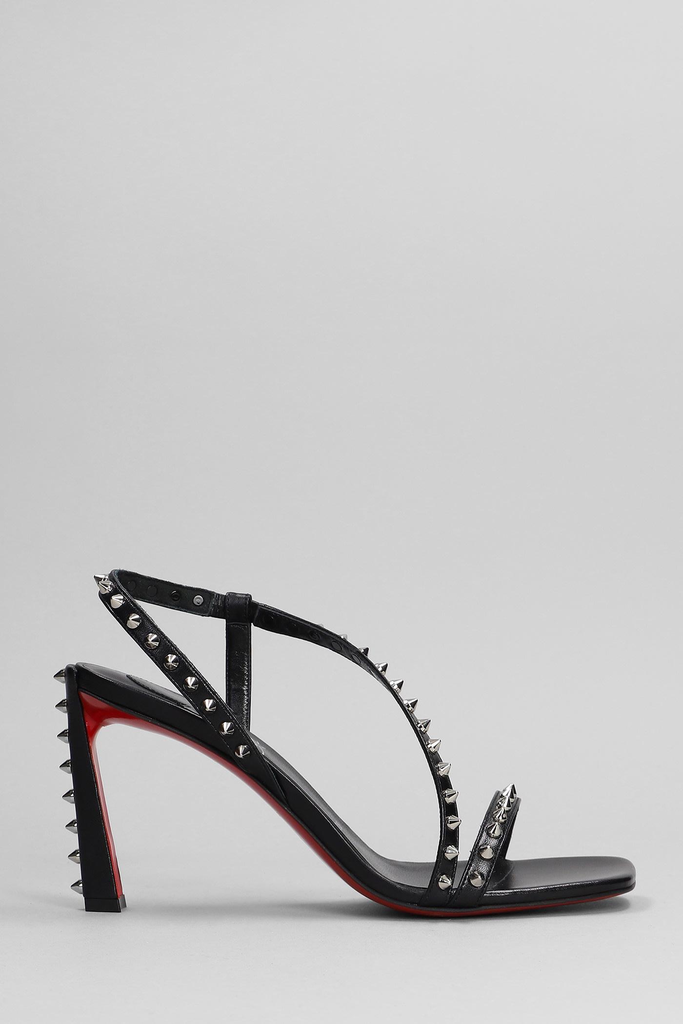 Christian Louboutin Rosa Condorapik 85 Sandals In Leather in Black | Lyst