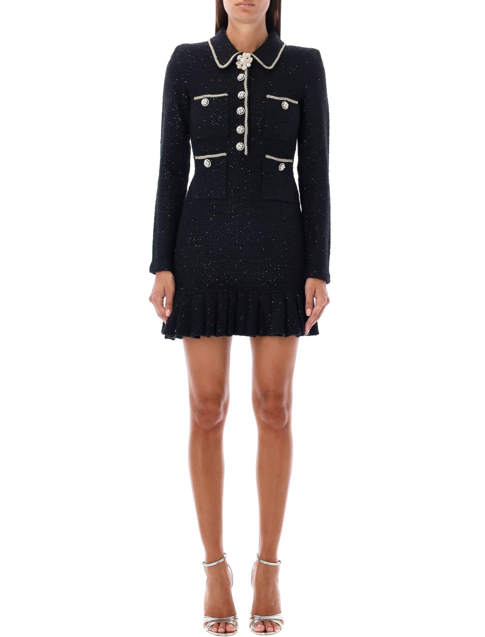 Self-Portrait Sequin Knit Mini Dress in Black | Lyst Self-Portrait Sequin Knit Mini Dress in Black | Lyst
