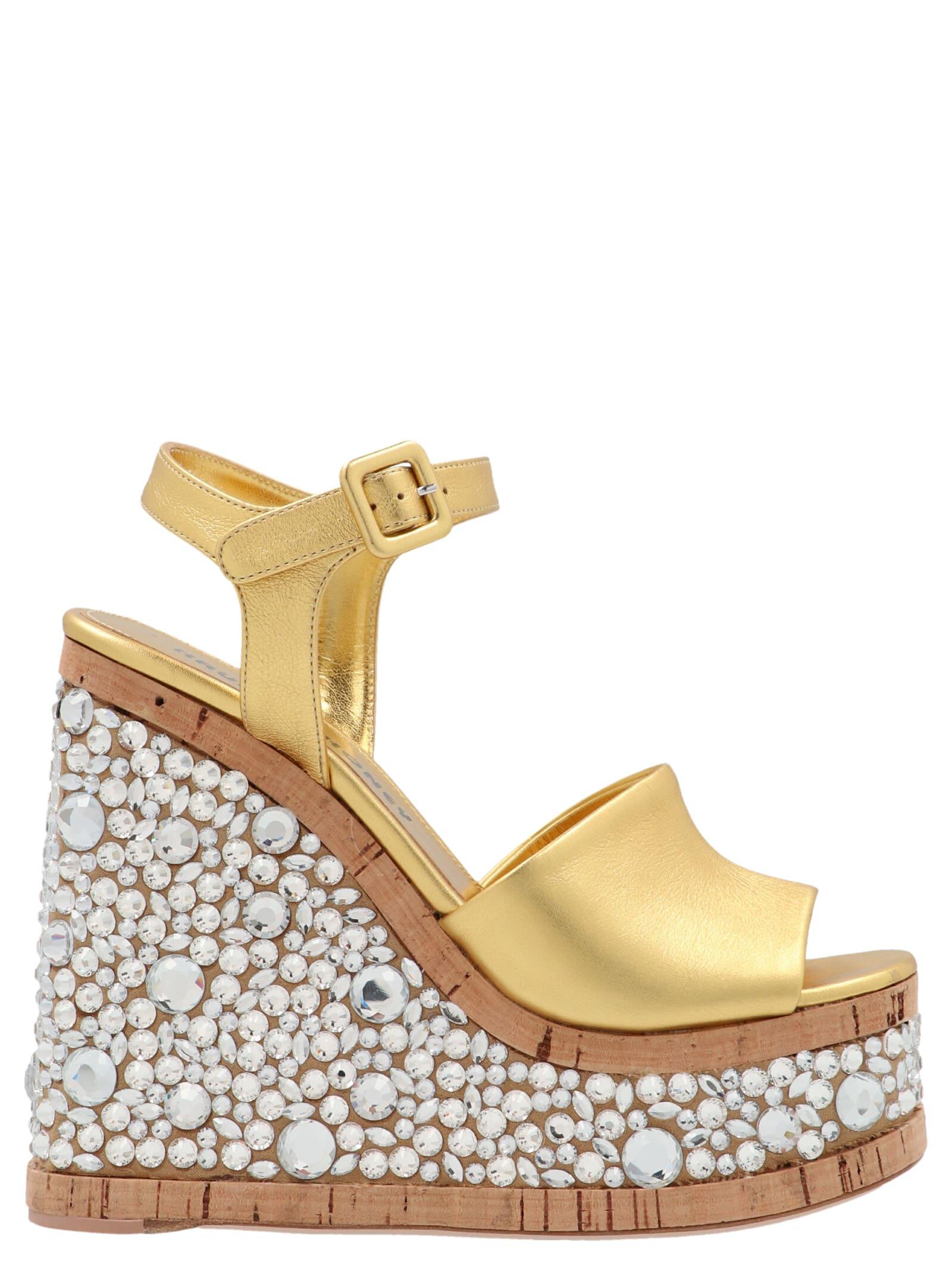HAUS OF HONEY Croco Crystal Wedges in Metallic | Lyst