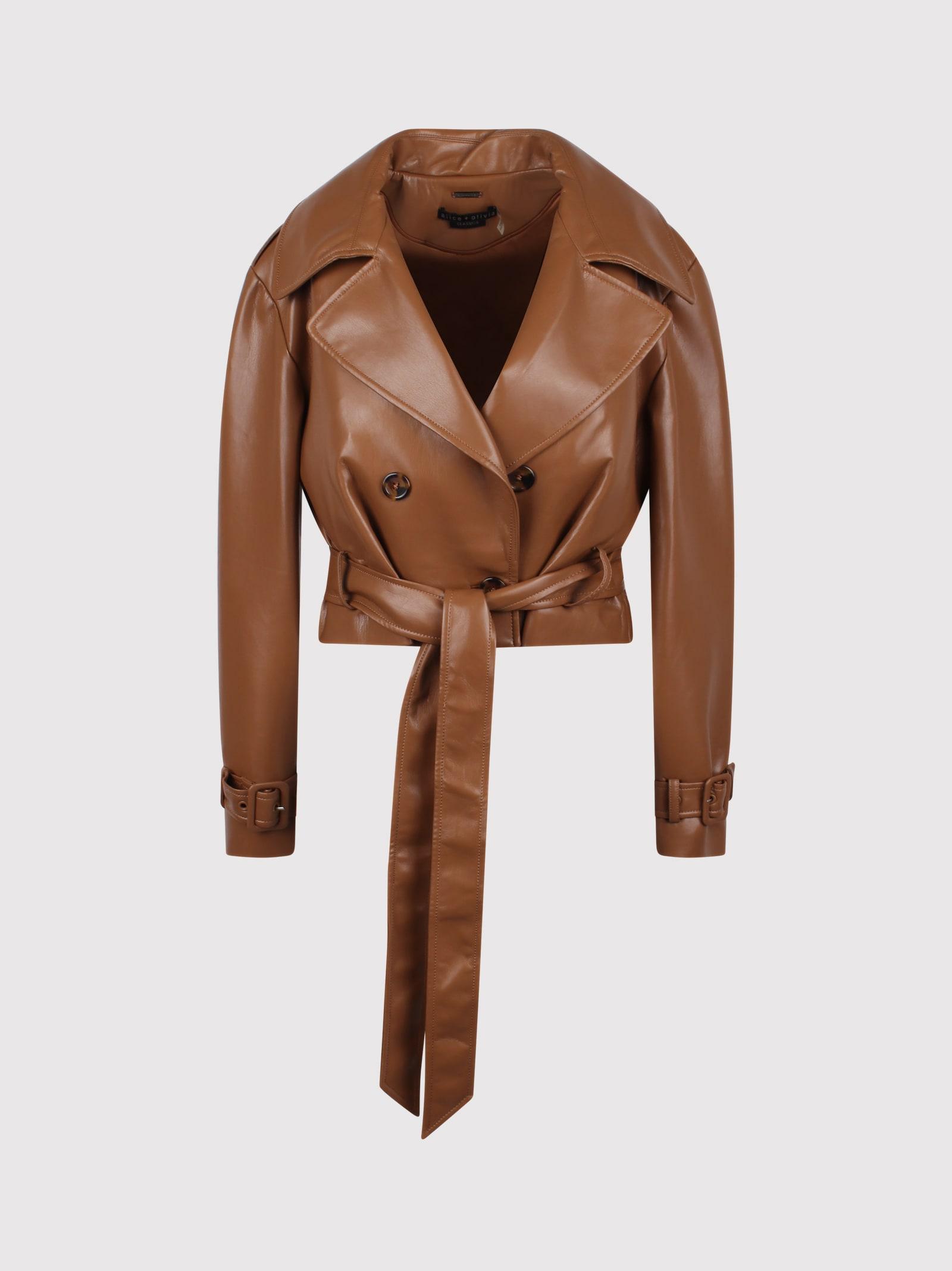 Alice + Olivia Alice Olivia Keith Vegan Cropped Trench With Belt in ...