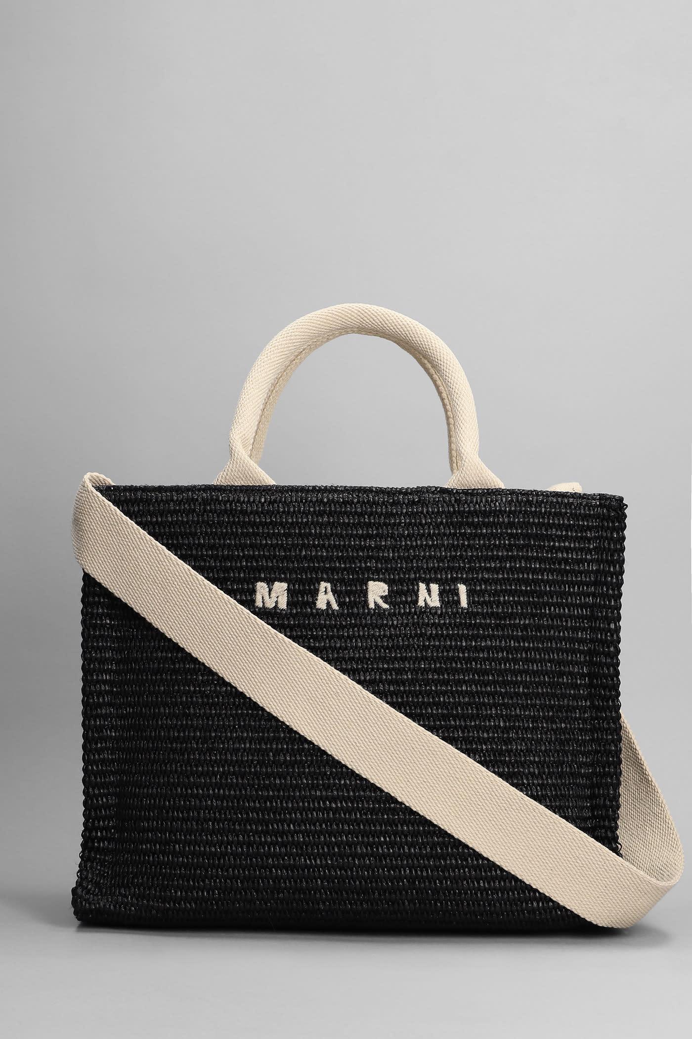 Marni Raffia Tote Bag in Gray | Lyst