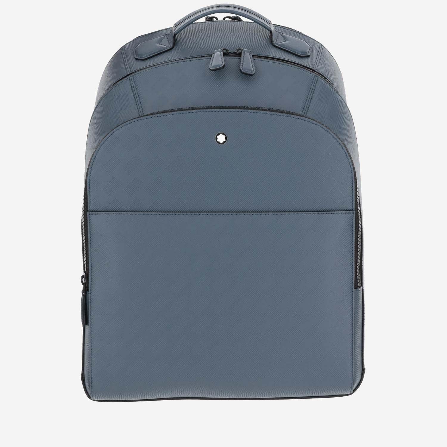 Montblanc Leather Backpack in Blue for Men | Lyst