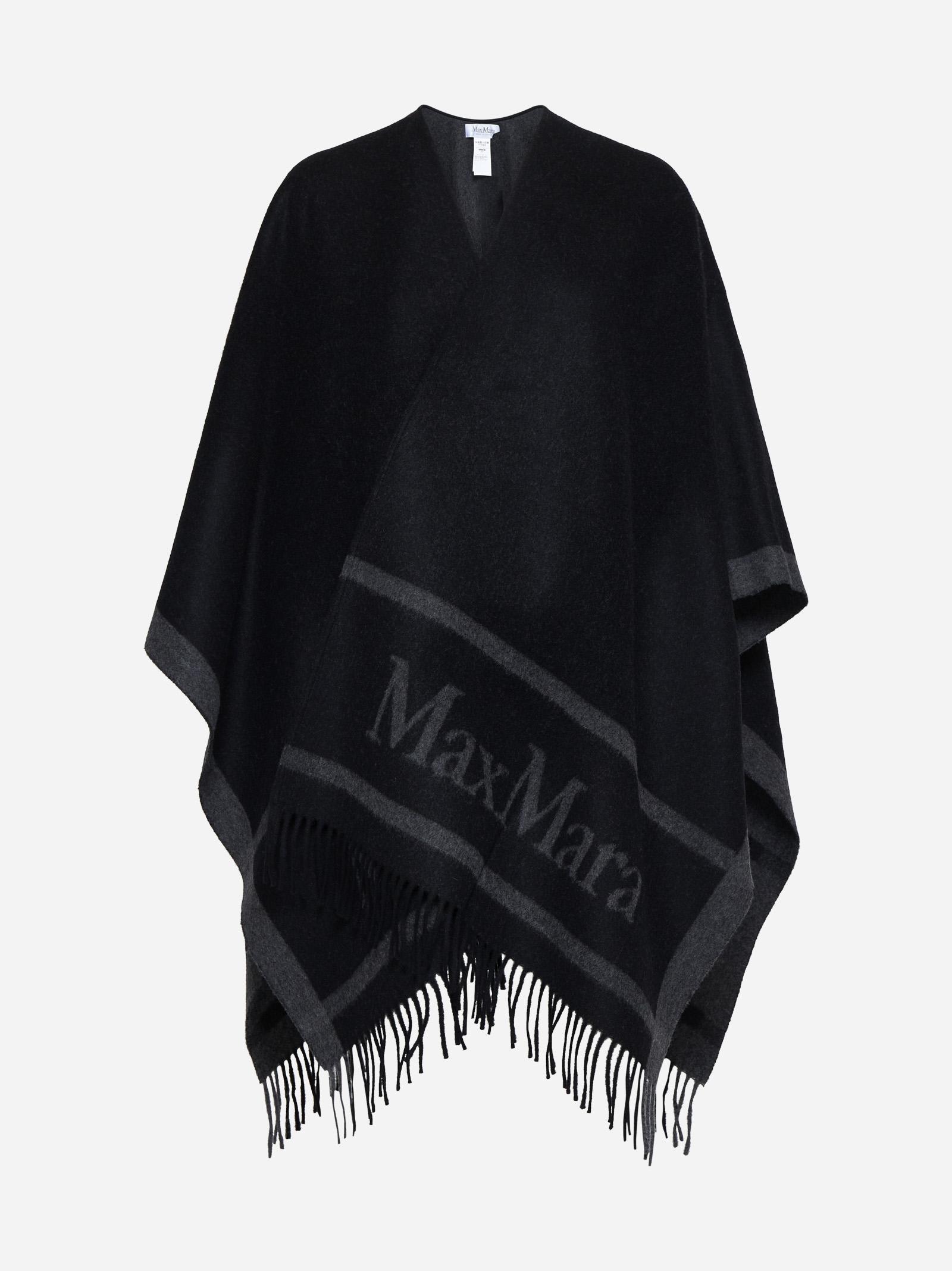 Max Mara Hilde Logo Wool Cape in Blue | Lyst