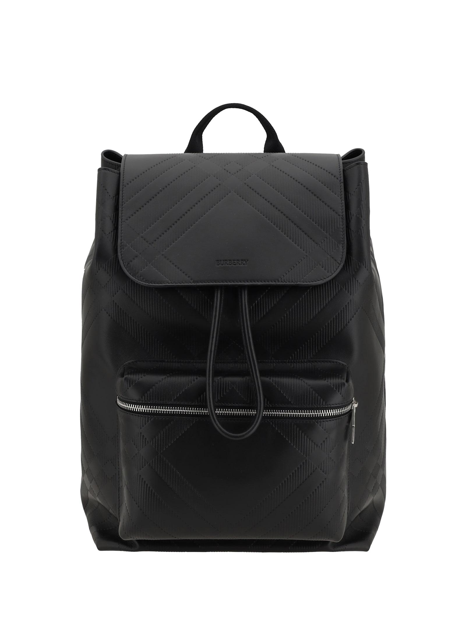 Burberry Embossed Backpack in Black for Men | Lyst
