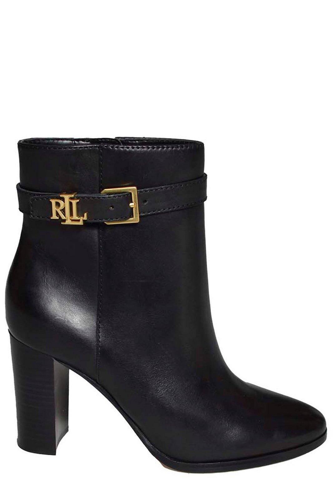Ralph Lauren Bailey Zipped Boots in Black | Lyst