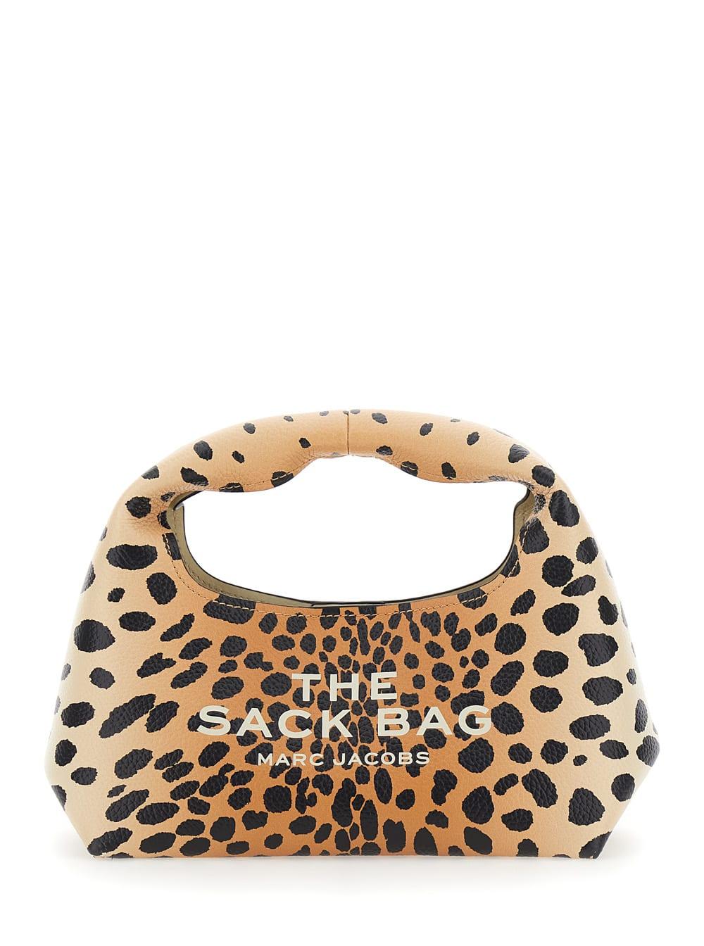 Marc Jacobs The Mini Sack Handbag With Embossed Logo And Leopard Motif ...