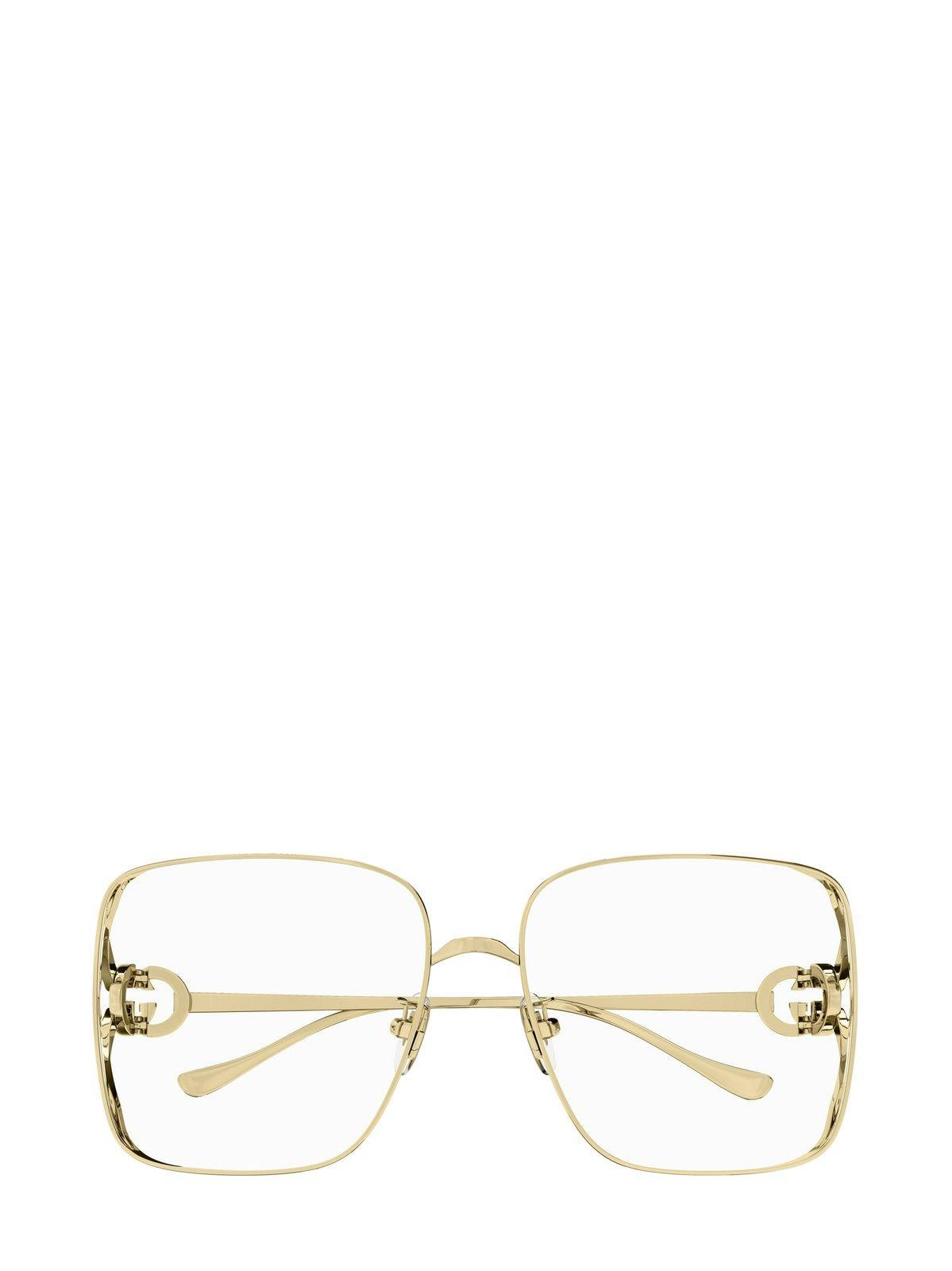 Gucci Oversized Rectangular Frame Glasses in Natural | Lyst