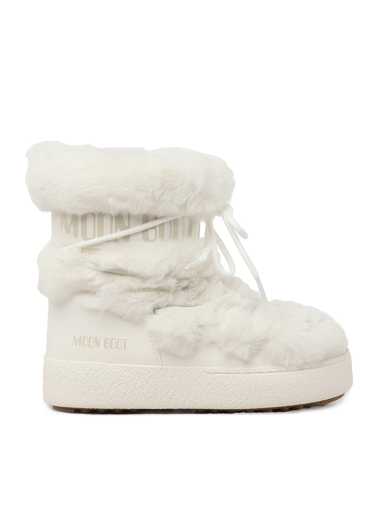 Moon Boot Ankle Boots With Fur in White | Lyst
