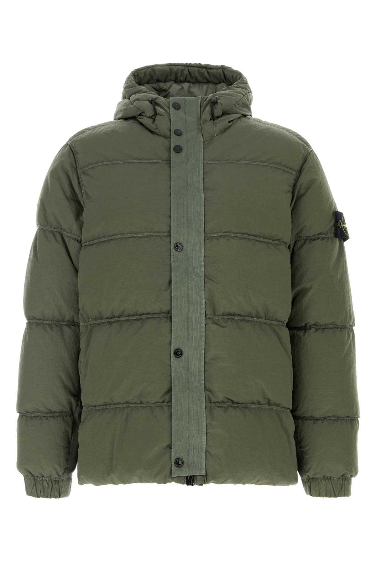 Stone Island Army Nylon Down Jacket in Green for Men | Lyst