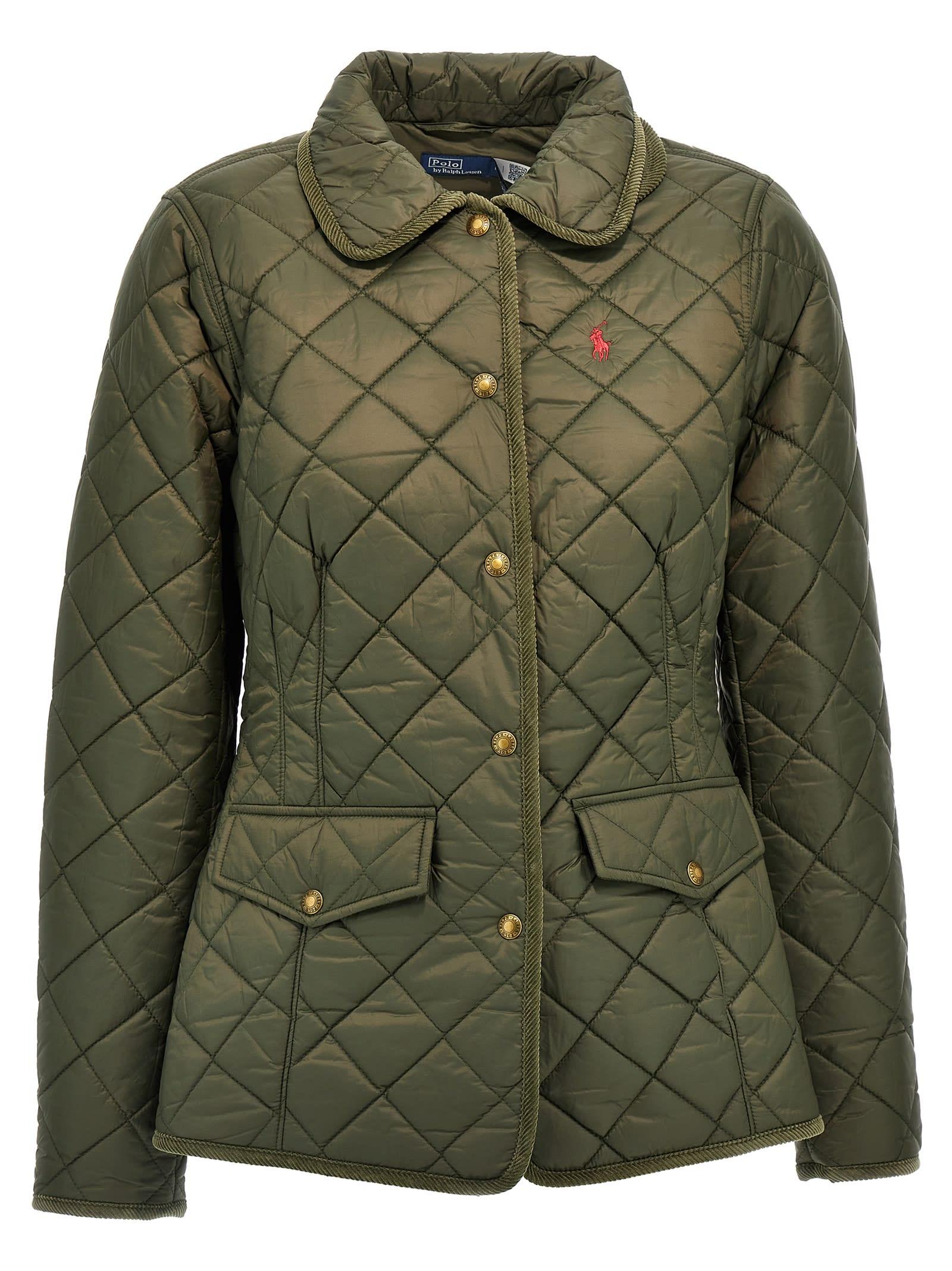 Polo Ralph Lauren Quilted Jacket With Logo Embroidery in Green | Lyst
