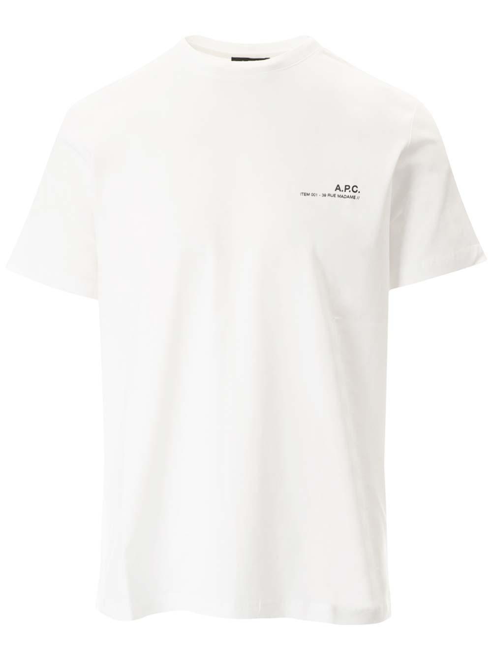 A.P.C. White T-shirt With Mini Logo for Men | Lyst