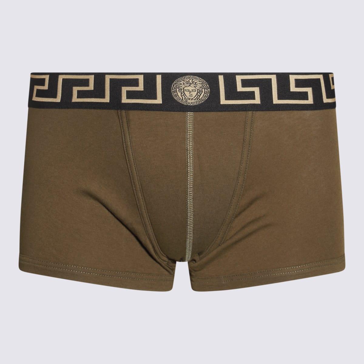 Versace Dark Cotton Blend Boxer in Green for Men | Lyst