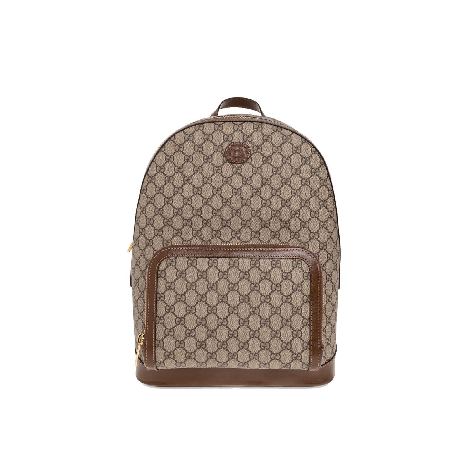 Gucci Gg Supreme Backpack in Brown for Men | Lyst