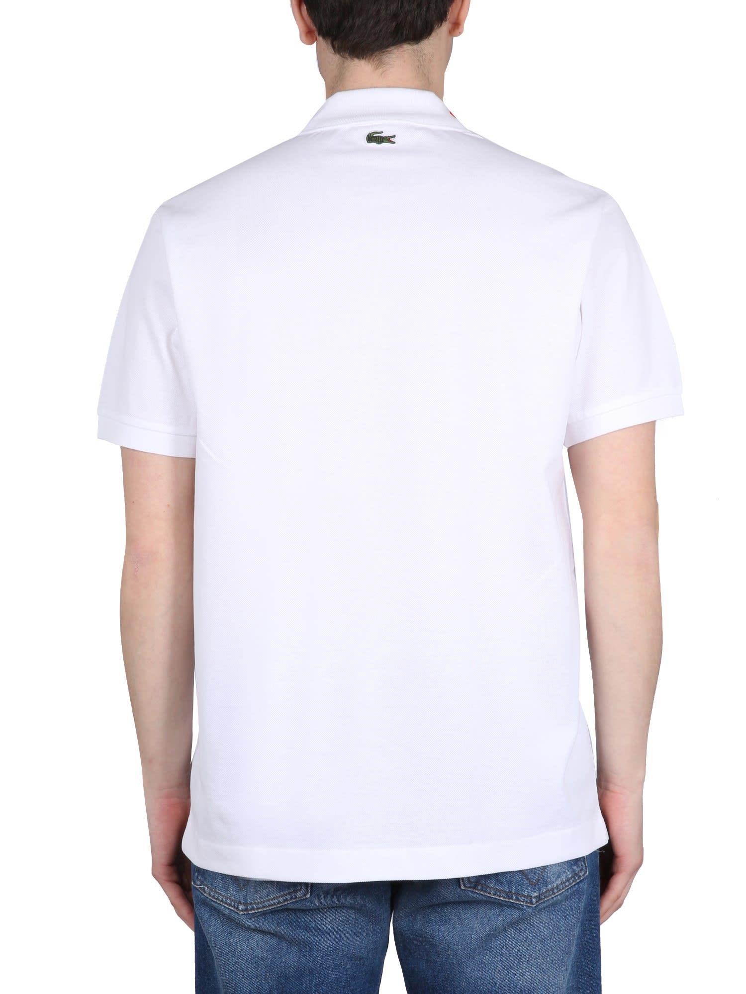 White Lacoste Shirt Back