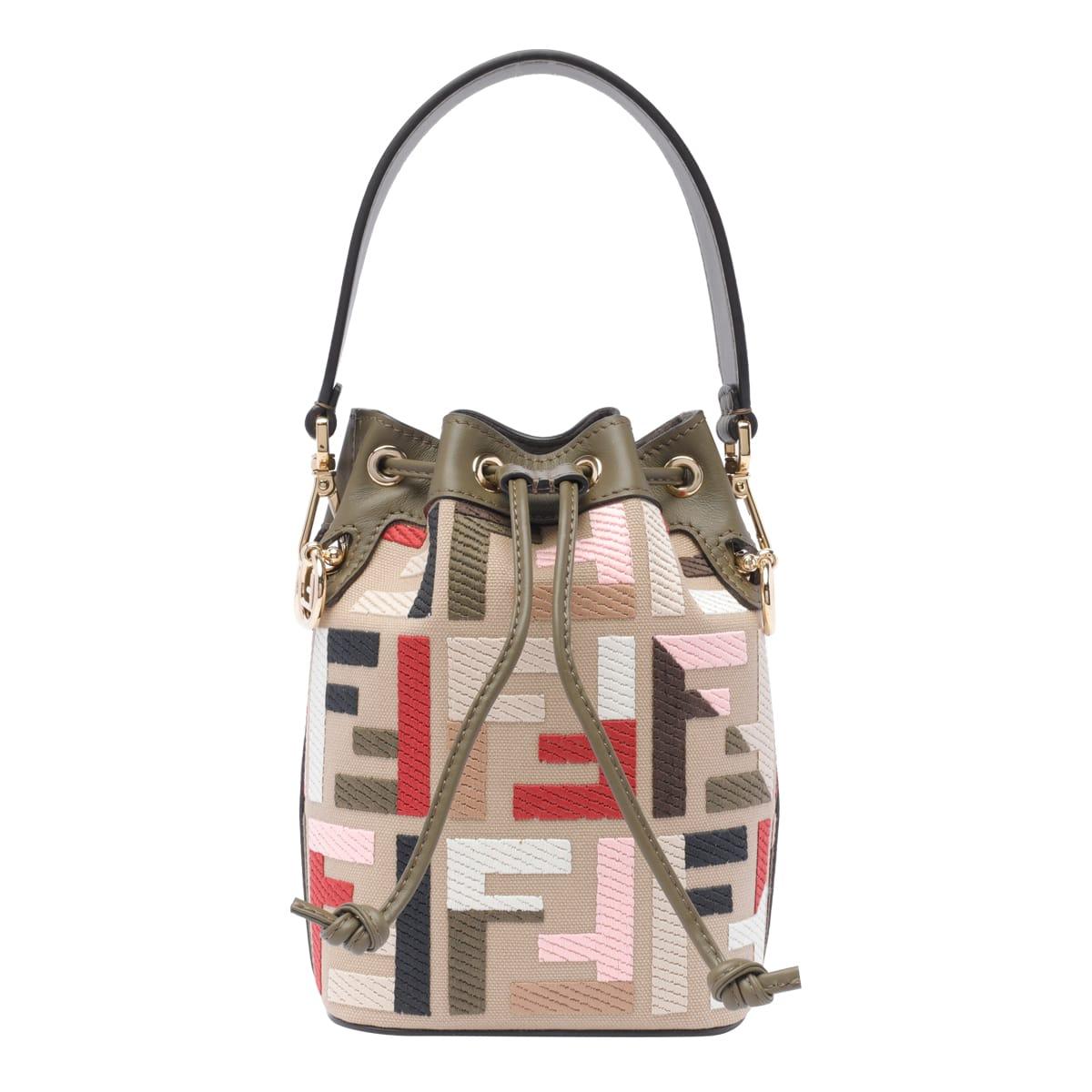 Fendi Mon Tresor Ff Logo Bucket Bag in Pink | Lyst