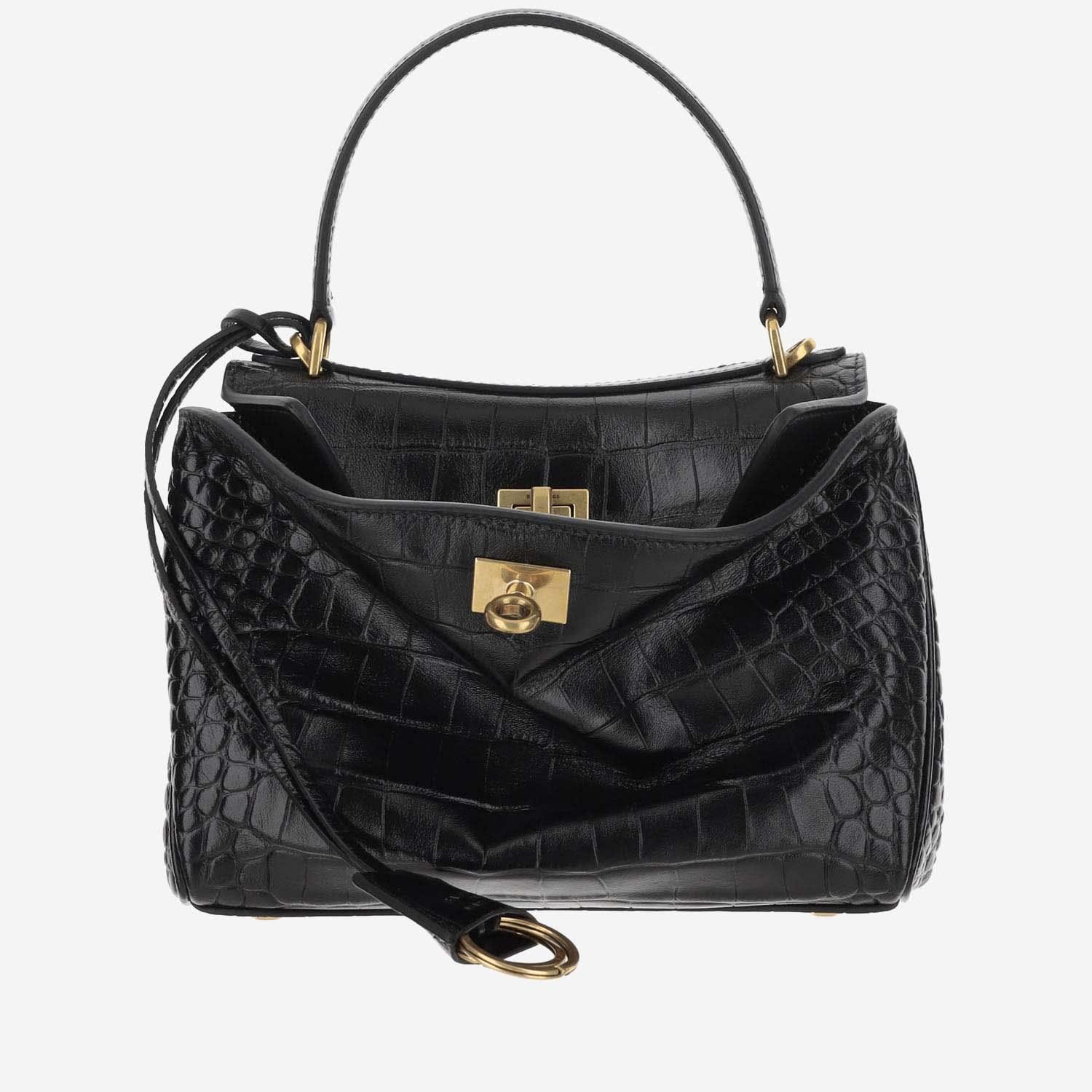 Balenciaga Rodeo Mini Leather Handbag in Black | Lyst