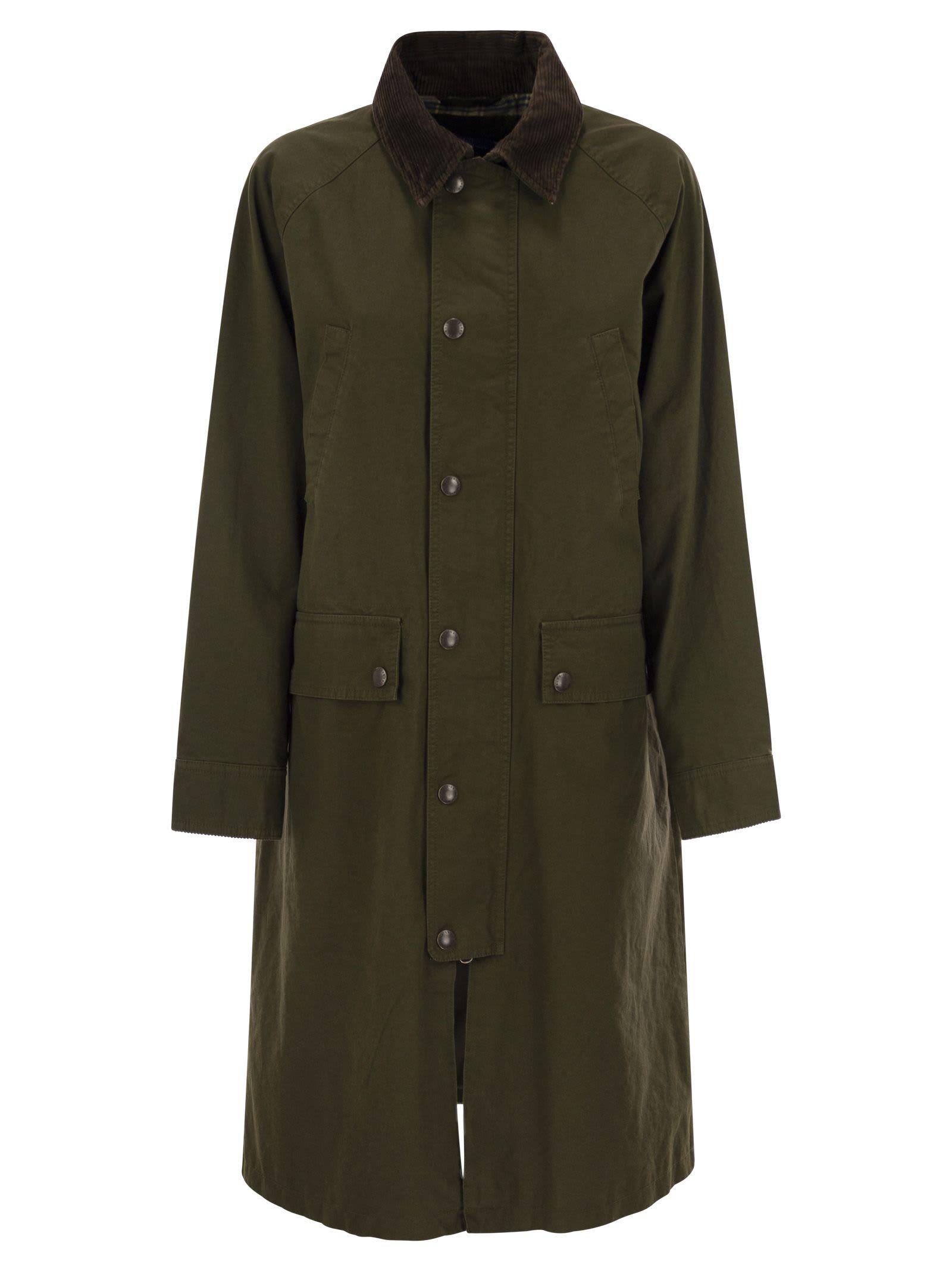 Polo Ralph Lauren Long Waxed Coat in Green | Lyst