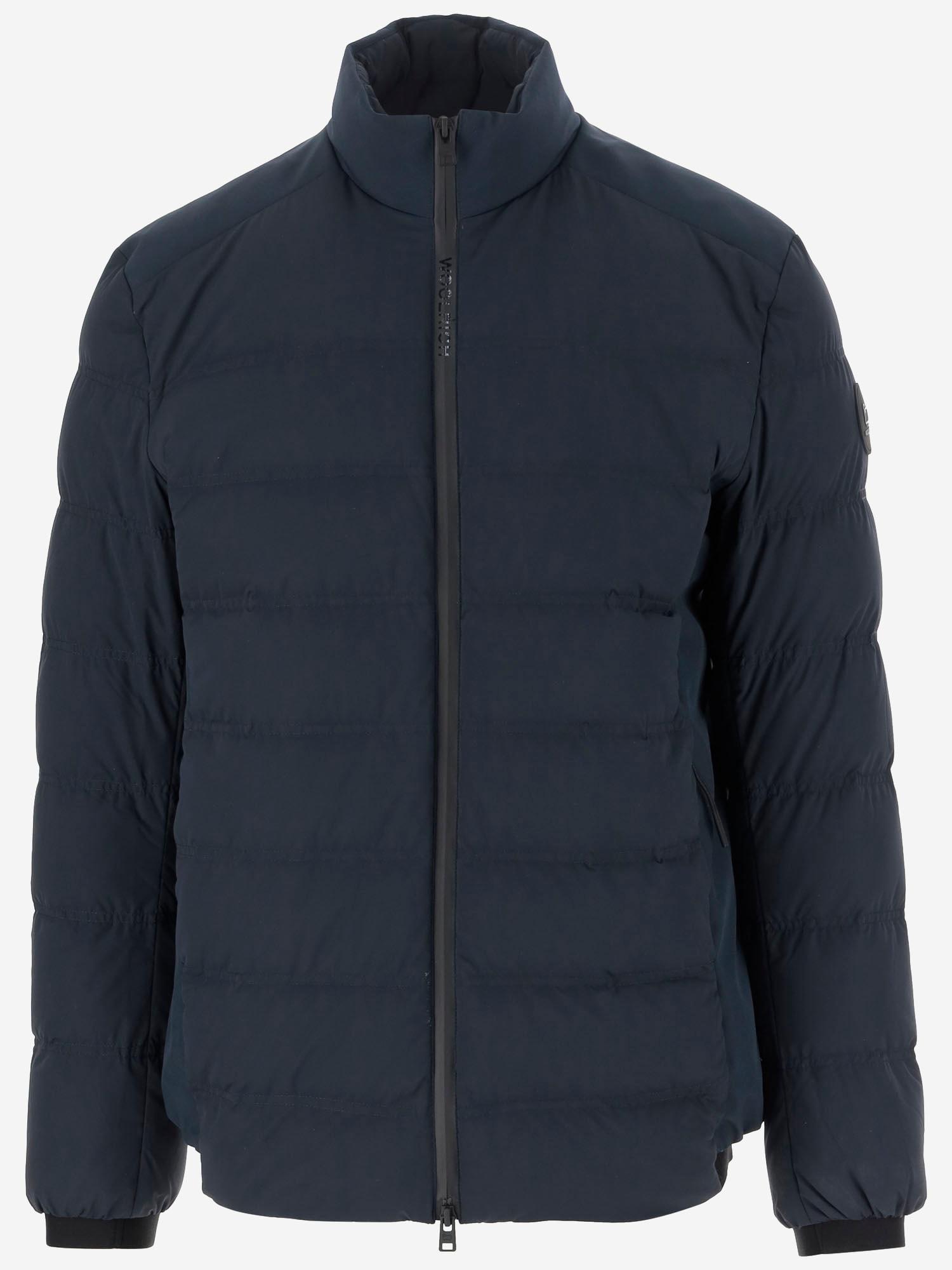 Woolrich Bering Down Jacket Made Of Stretch Nylon in Blue for Men | Lyst