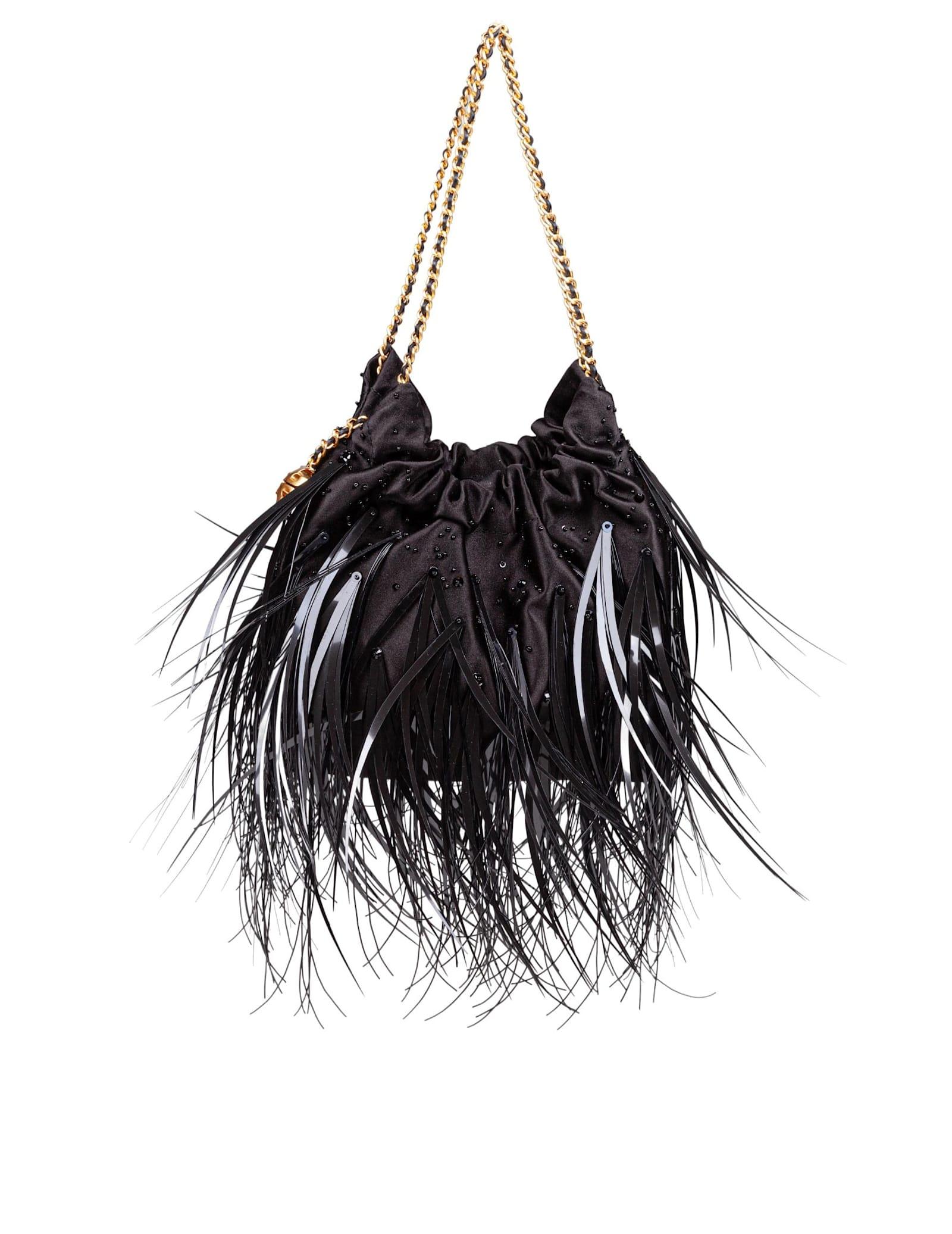 Tory Burch Fleming Mini Hobo Fabric Bag With Feathers And Beads in ...