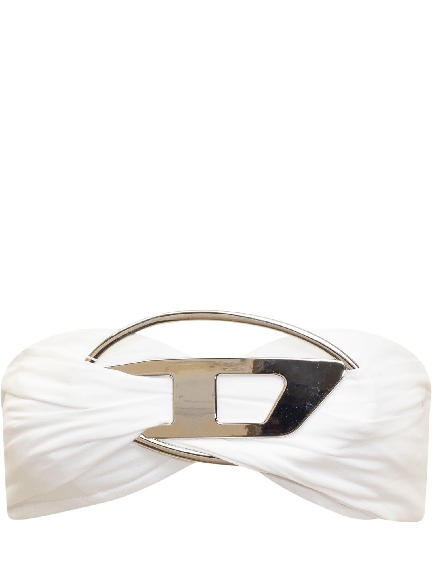 DIESEL Tube Top With Giant Logo Plaque in White | Lyst