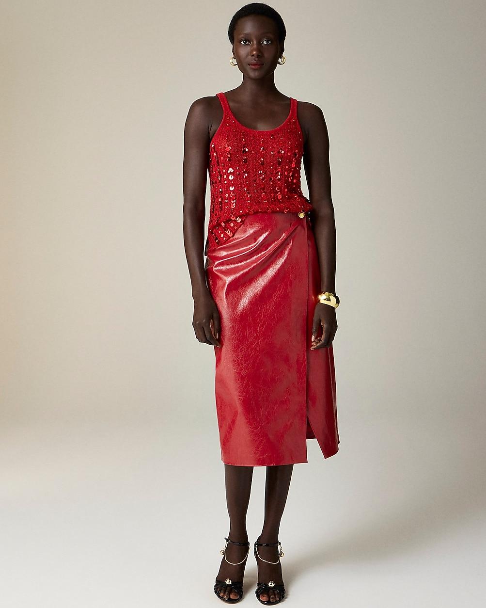 J.Crew Collection Embellished Pointelle Sweater-Tank in Red | Lyst