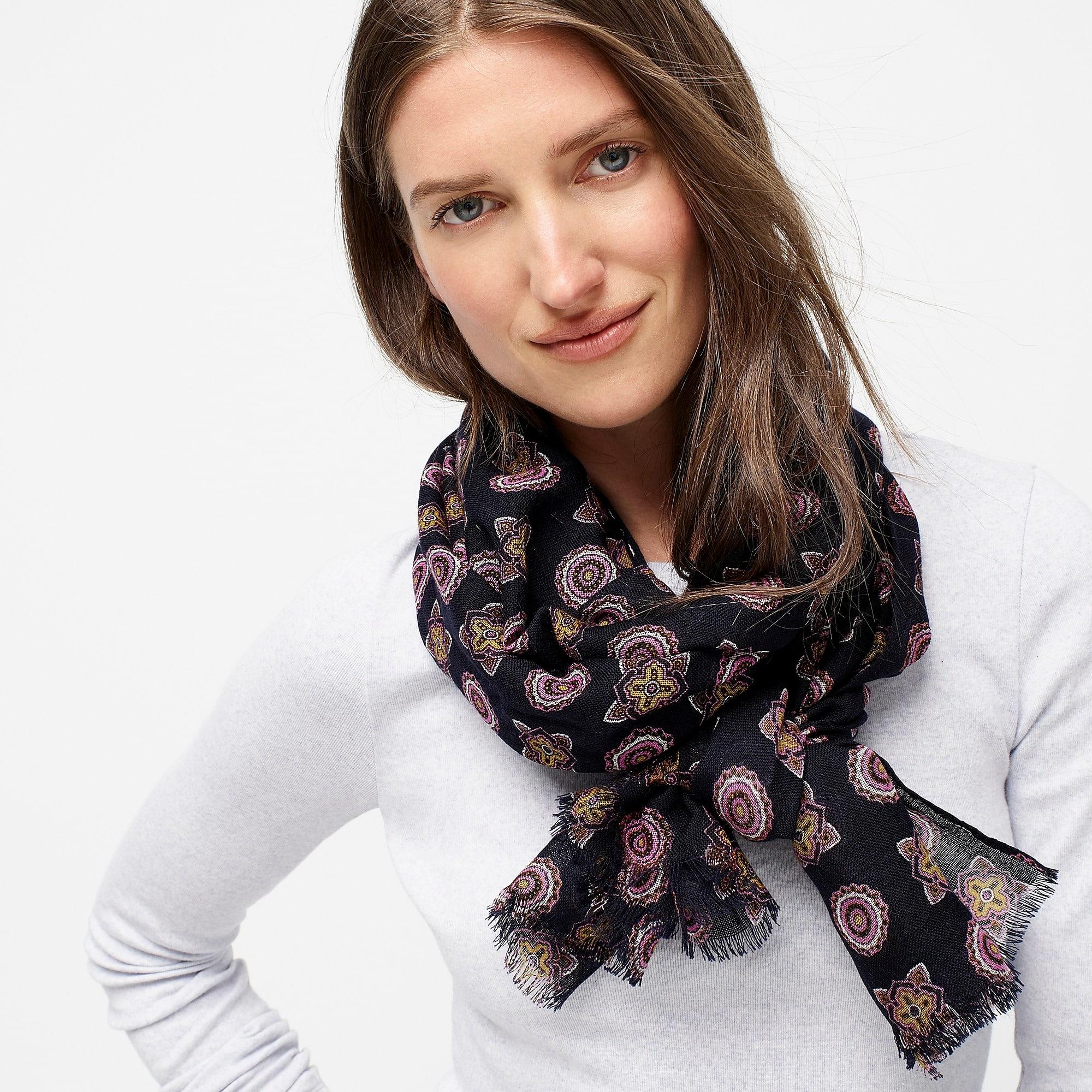 J.Crew Wool Scarf In Foulard Print in Blue - Lyst