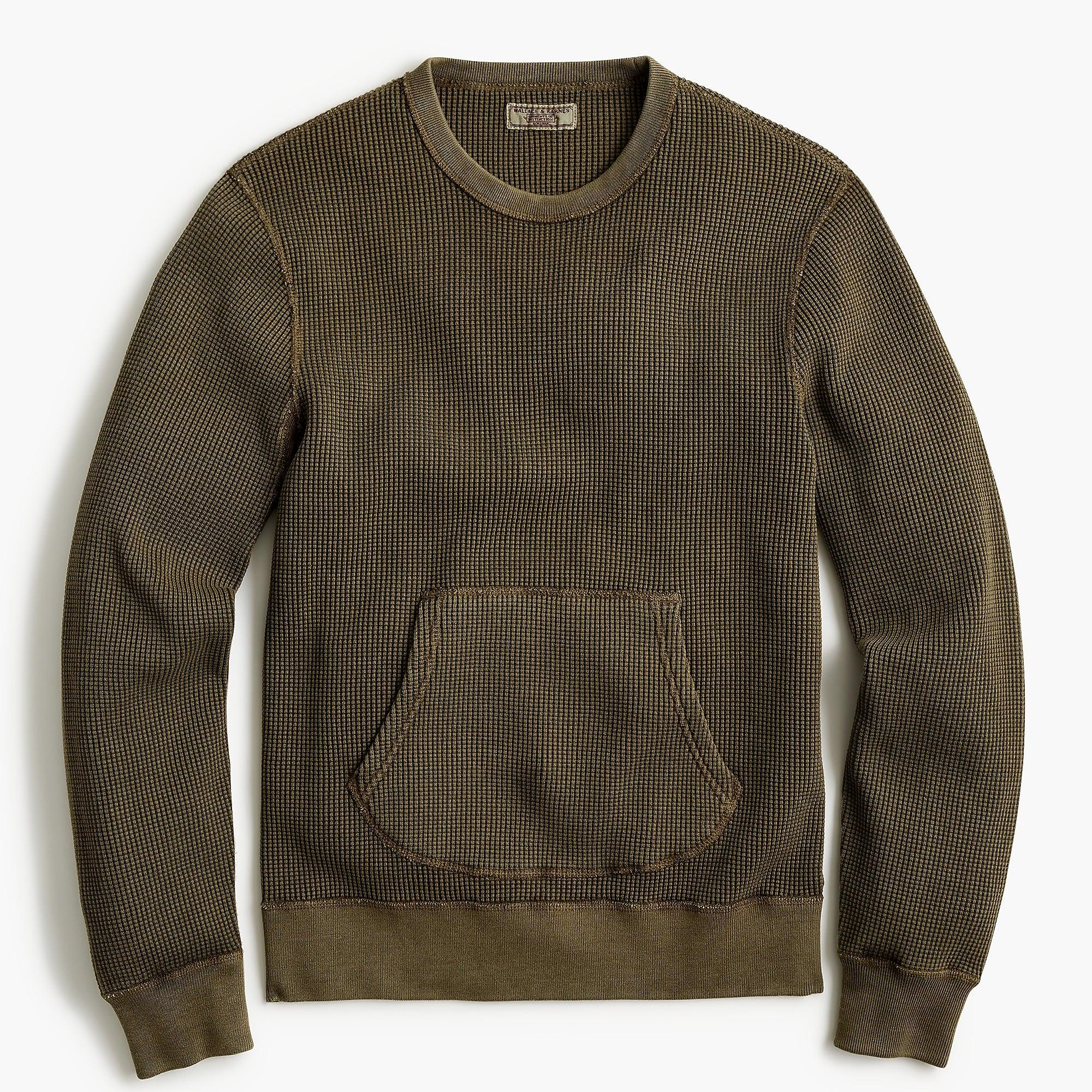 J Crew Cotton Wallace And Barnes Heavyweight Waffle Knit Crewneck For Men