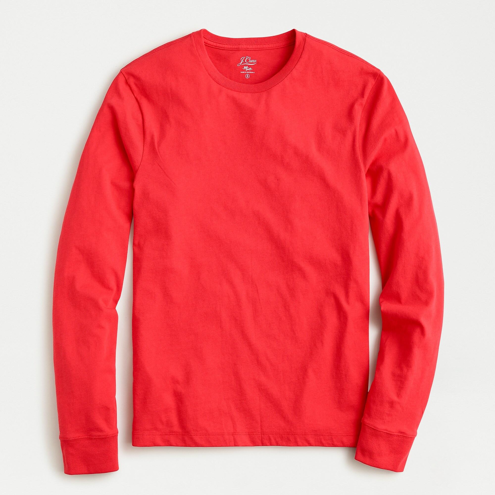 J.Crew Cotton Essential Crewneck Long-sleeve T-shirt in Red for Men - Lyst