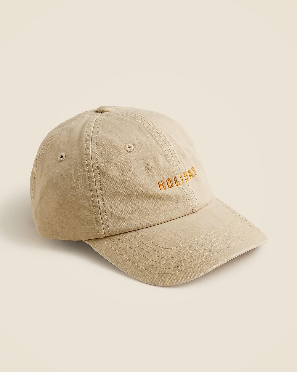 J.Crew Limited-Edition Holiday X Embroidered Washed Canvas Baseball Cap ...