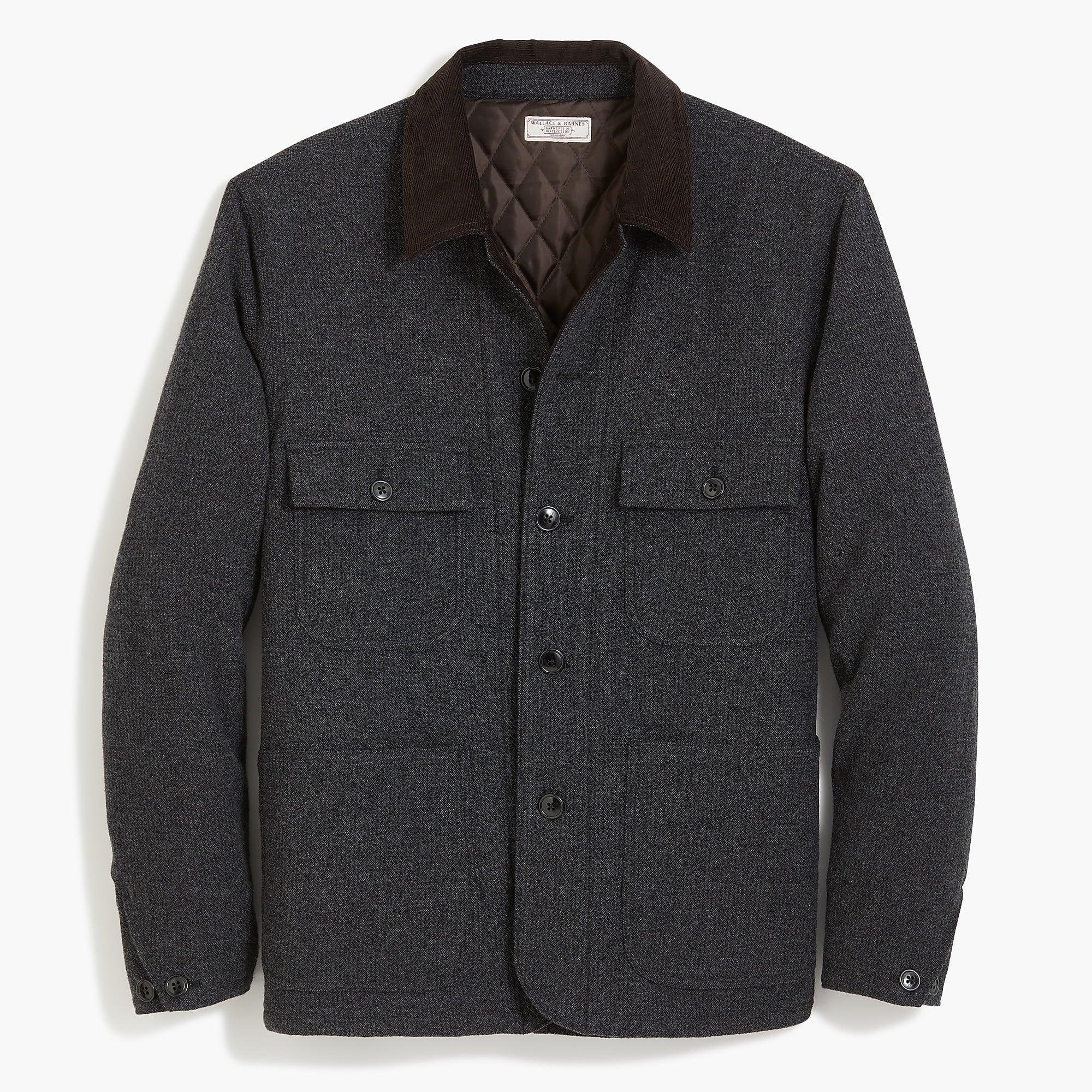 J.Crew Wallace & Barnes Quilted Wool Barn Jacket in Gray for Men - Lyst