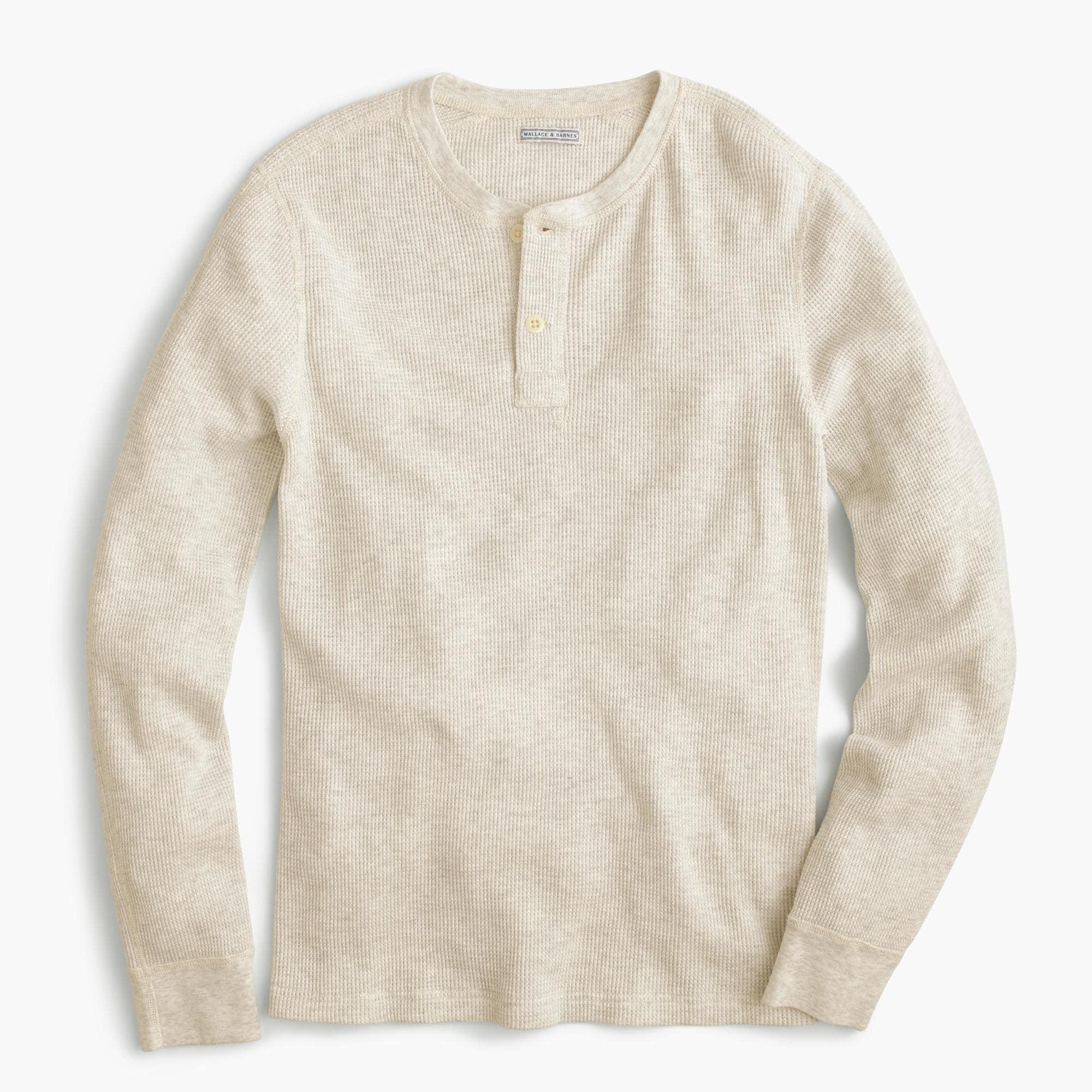 J.Crew Cotton Wallace & Barnes Thermal Henley in Natural for Men - Lyst