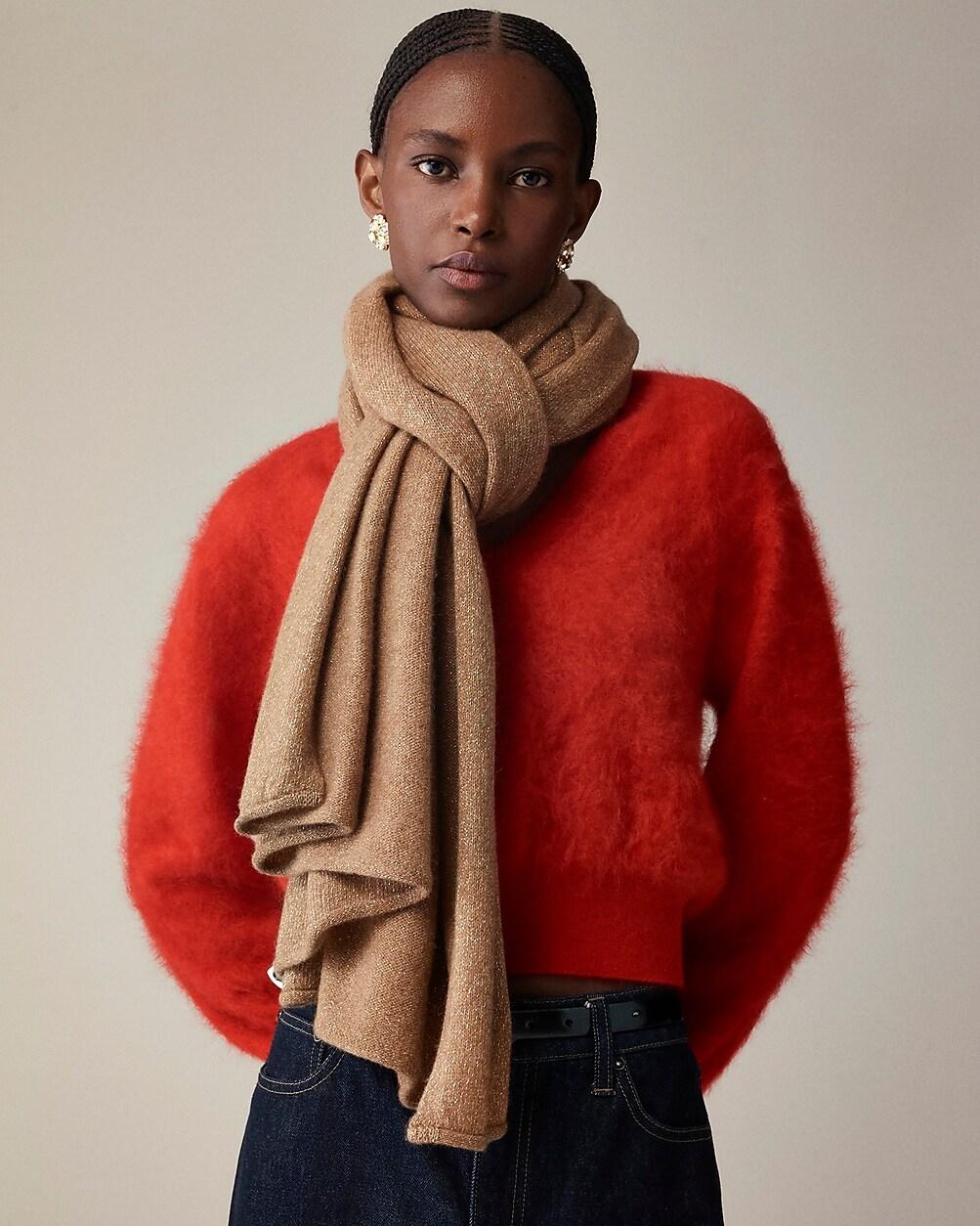 J.Crew Oversized Cashmere Wrap With Lurex Metallic Threads in Natural ...