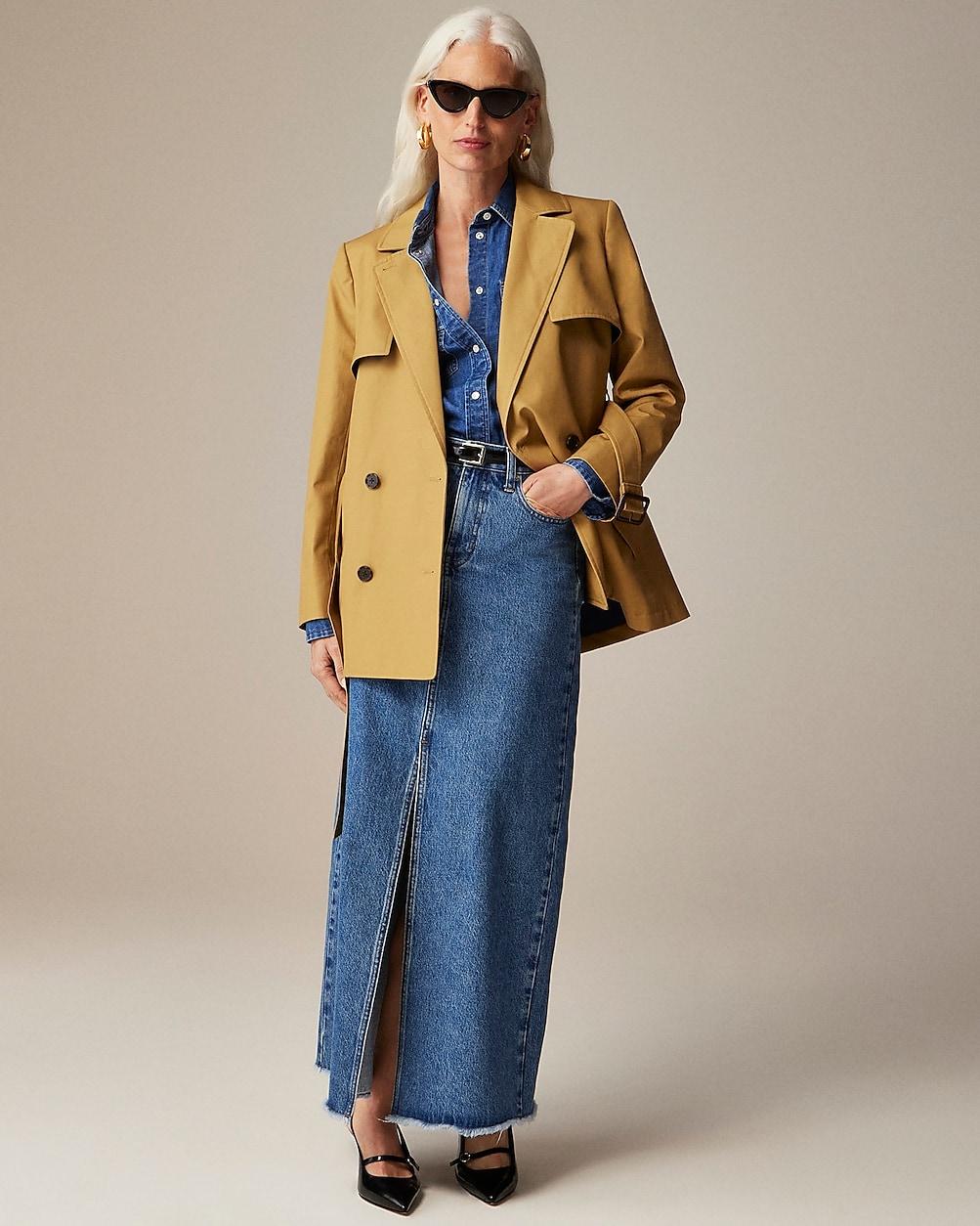J.Crew Cropped Icon Trench Coat in Blue | Lyst