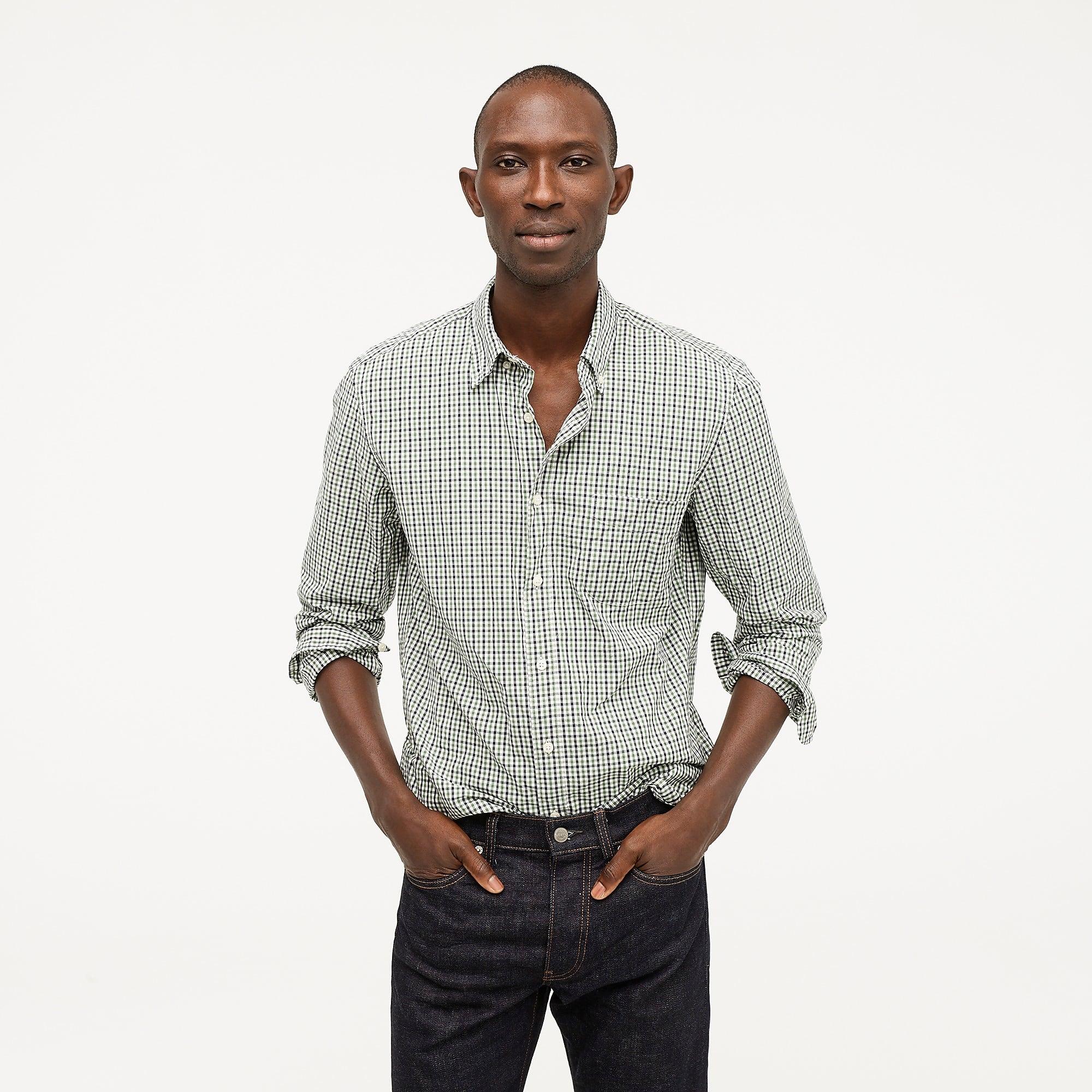 J.Crew Slim Untucked Stretch Secret Wash Shirt In Gingham Organic Cotton for Men - Lyst