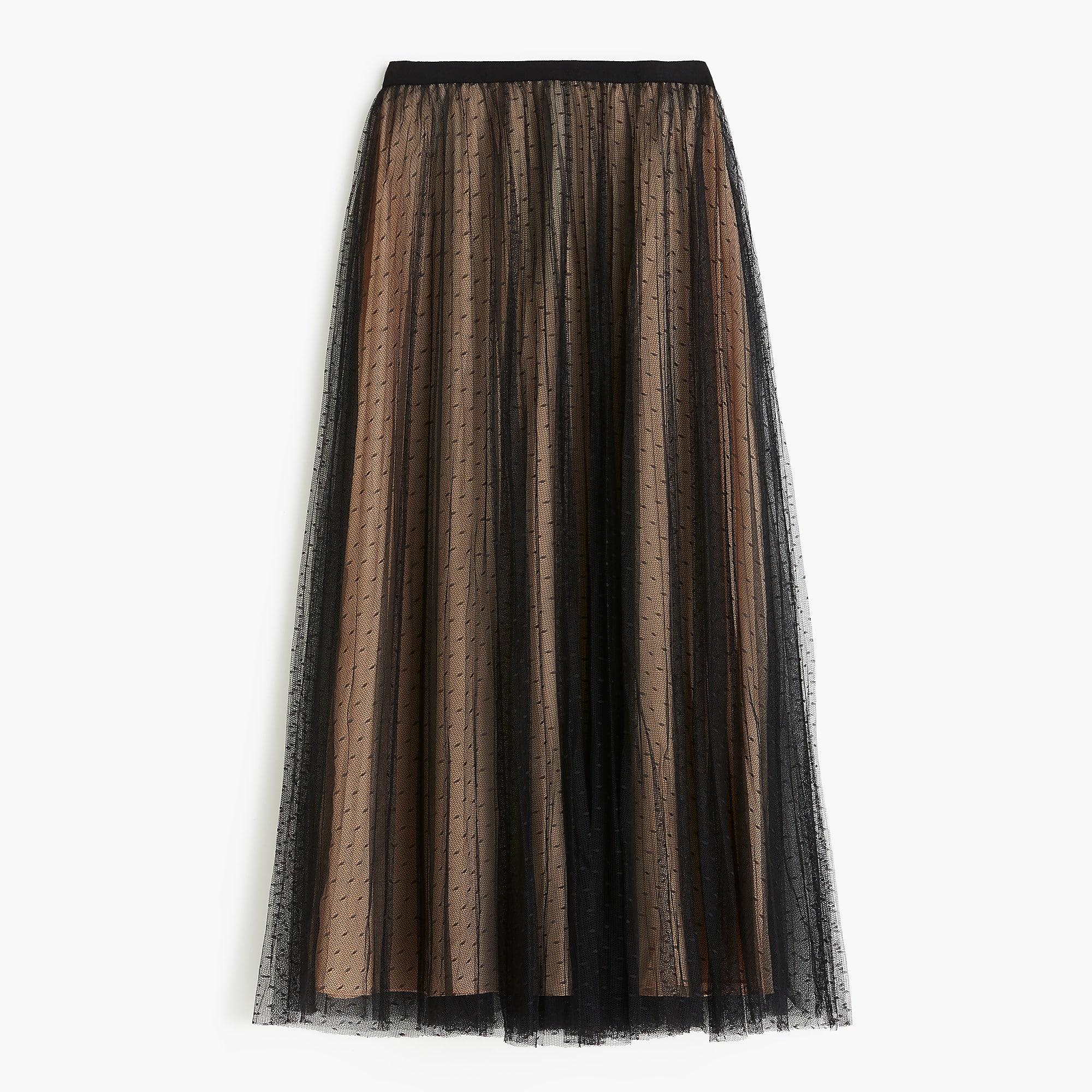 J Crew Polka Dot Tulle A Line Skirt In Black Lyst
