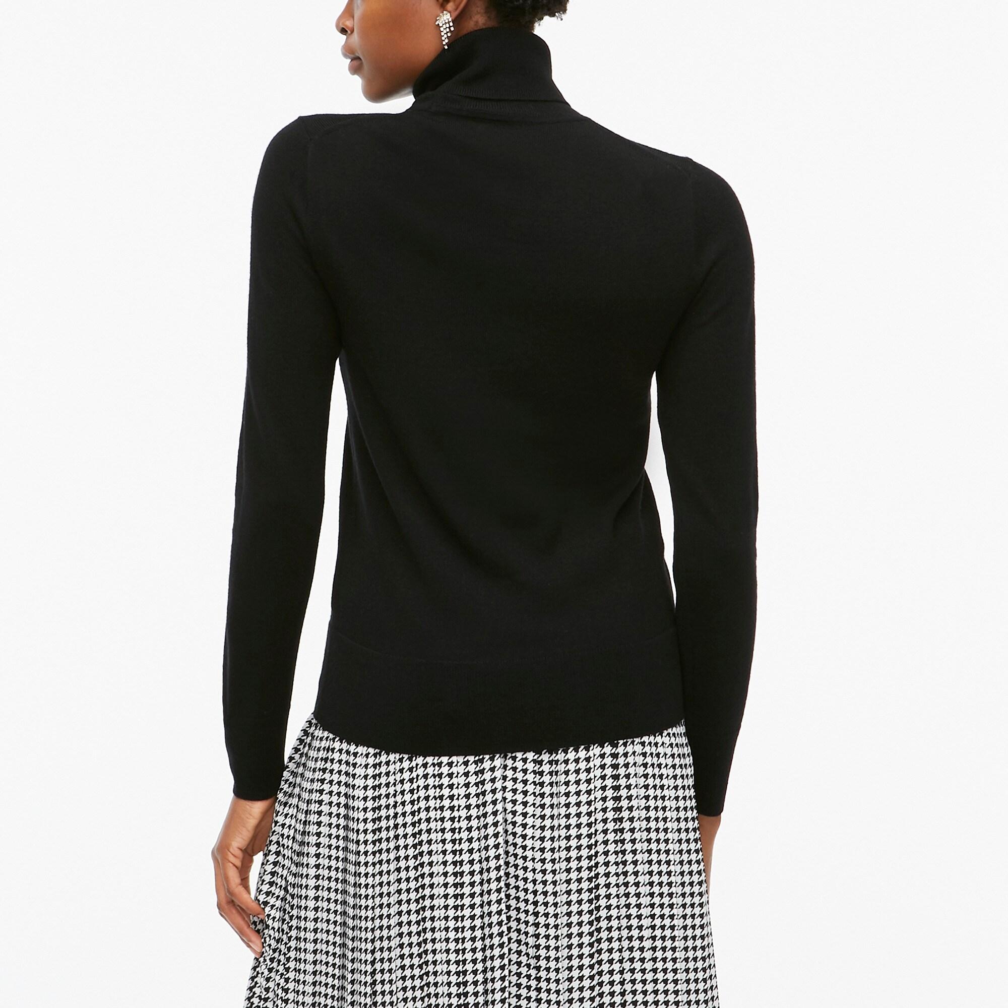 J Crew Merino Wool Blend Turtleneck In Black Lyst