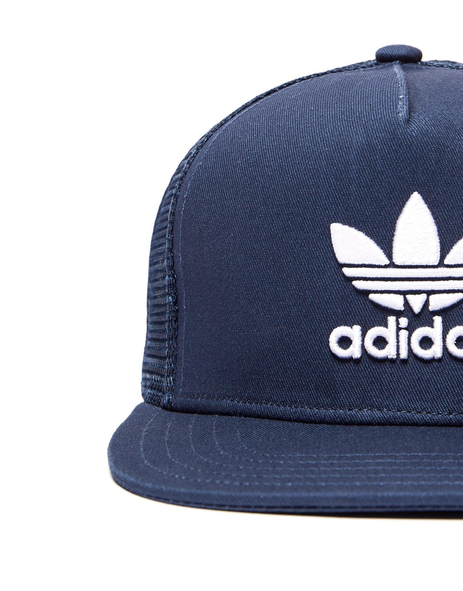 adidas Originals Cotton Trefoil Trucker Cap in Navy (Blue) for Men - Lyst