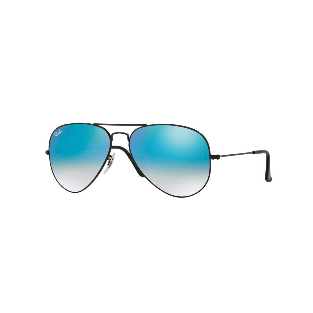 Lyst Ray Ban 0rb3025 002 4o 58 Shiny Black Mirror Gradient Blue