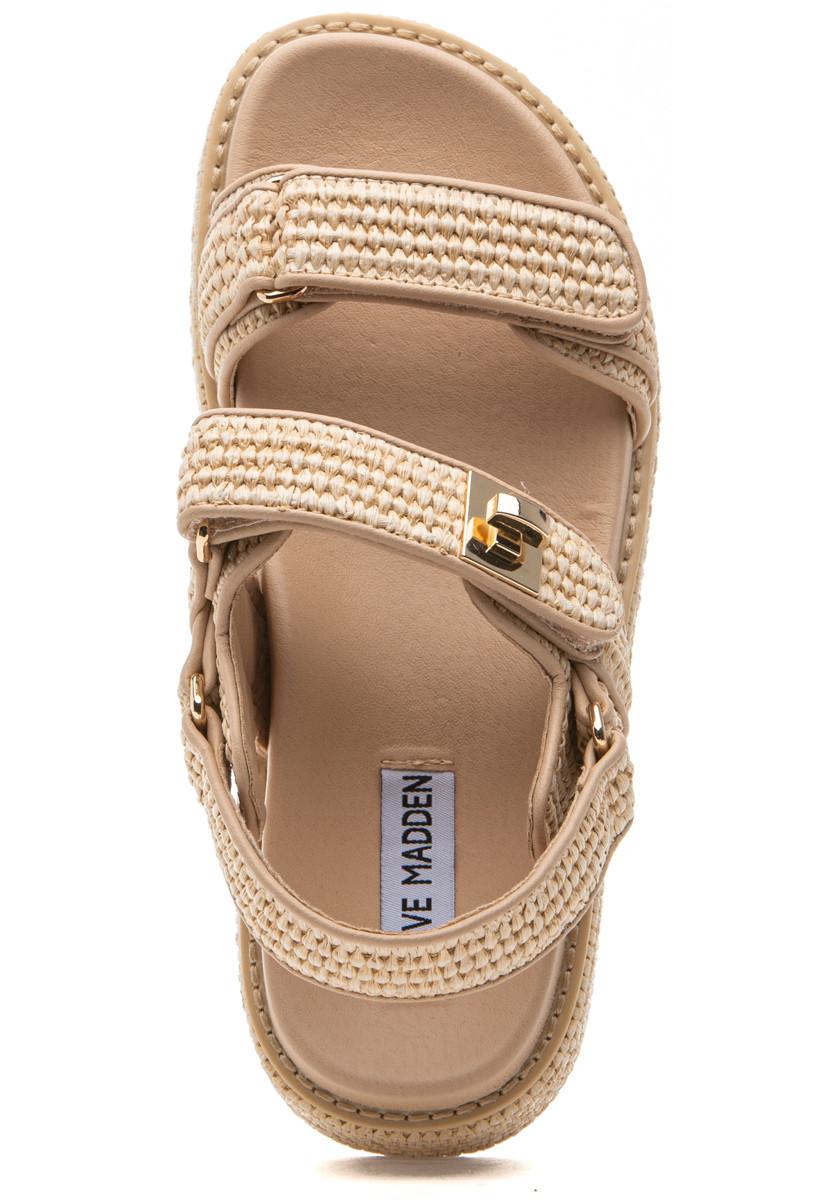 Steve Madden Bigmona Sandal Natural Raffia | Lyst