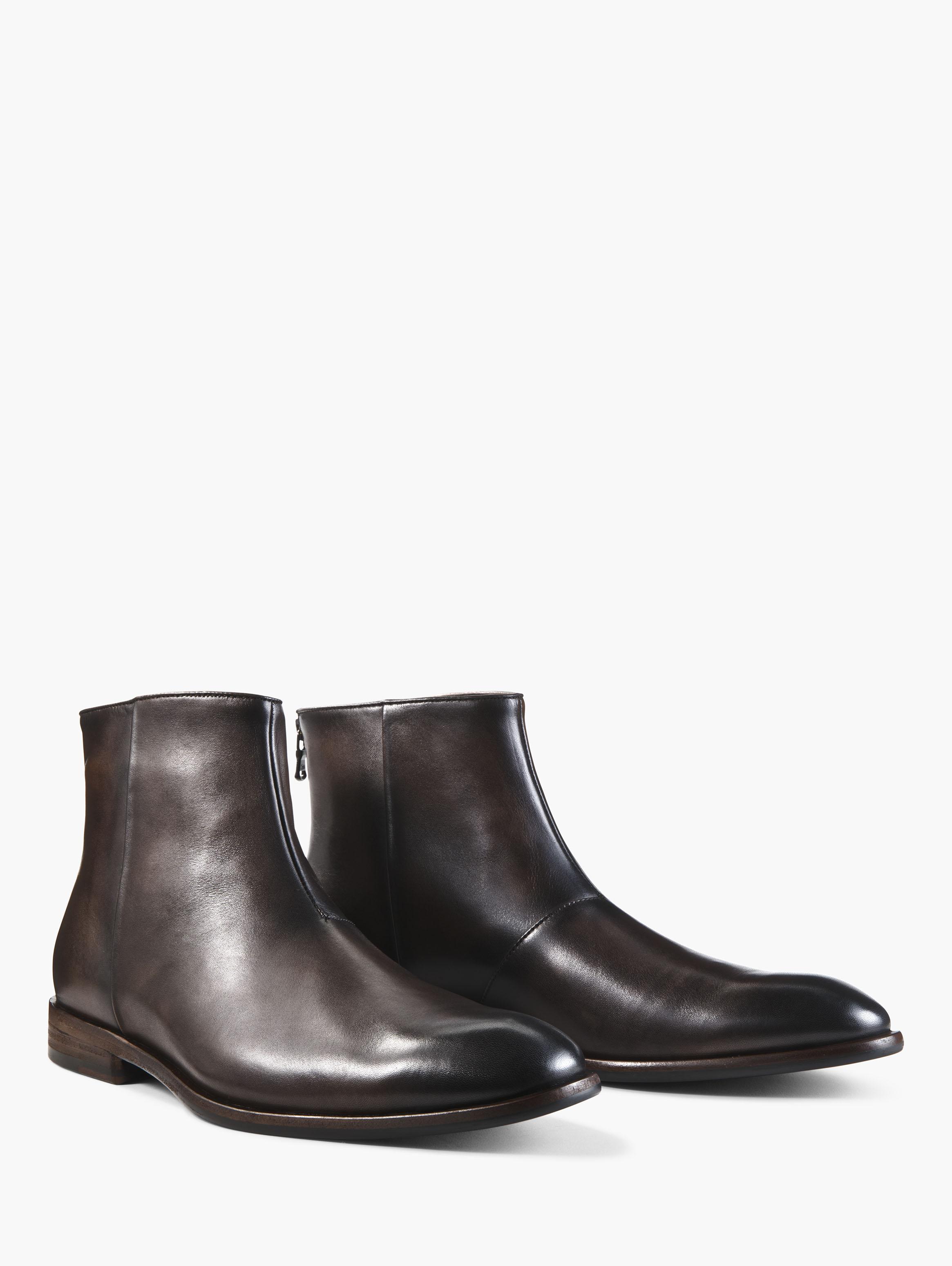 John Varvatos Leather Nyc Back Zip Boot in Brown for Men - Save 50% - Lyst