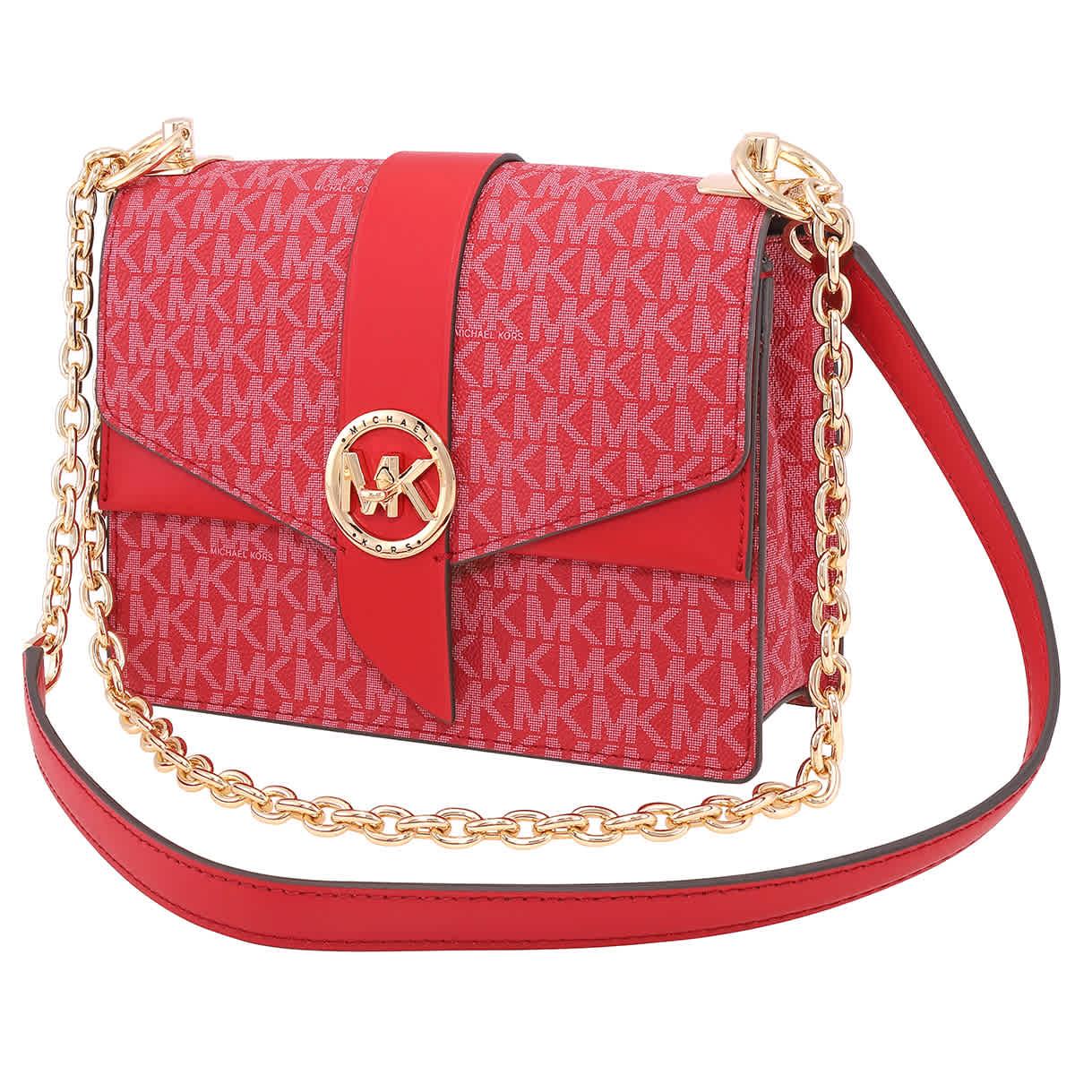 Michael Kors Greenwich Presbyopia Crossbody Bag in Red | Lyst Michael Kors Greenwich Presbyopia Crossbody Bag in Red | Lyst