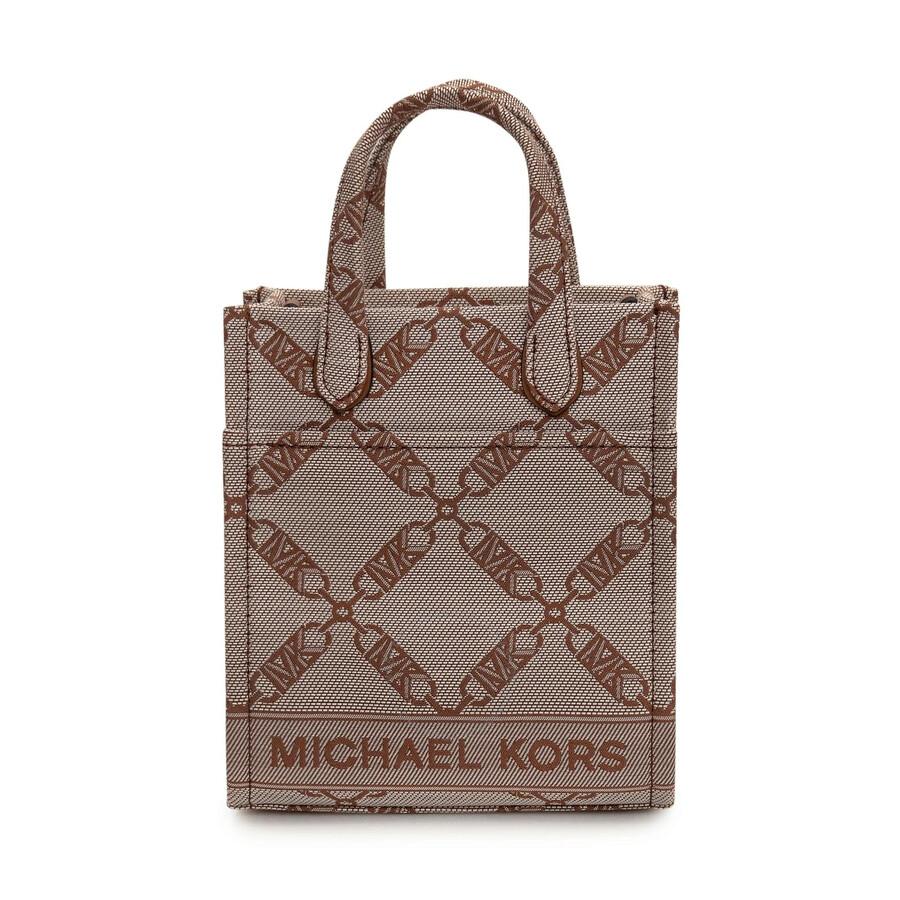 Michael Kors Gigi Empire Logo Crossbody Bag in Brown | Lyst