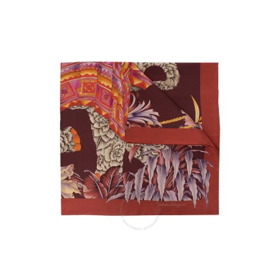 Ferragamo Indian Print Silk Scarf. in Red | Lyst UK